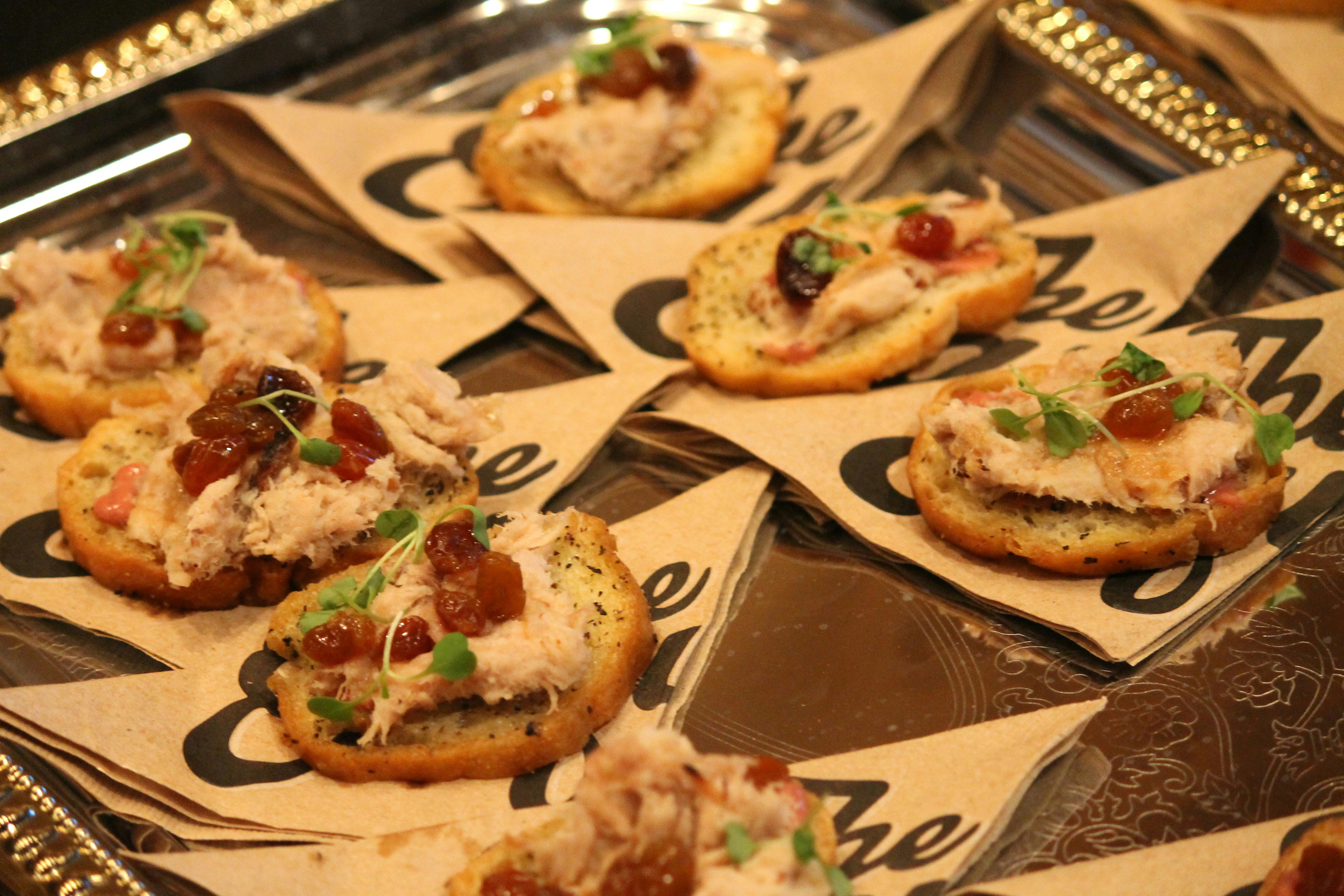 Mini Crunched Crostini Parade with Herb Garnish