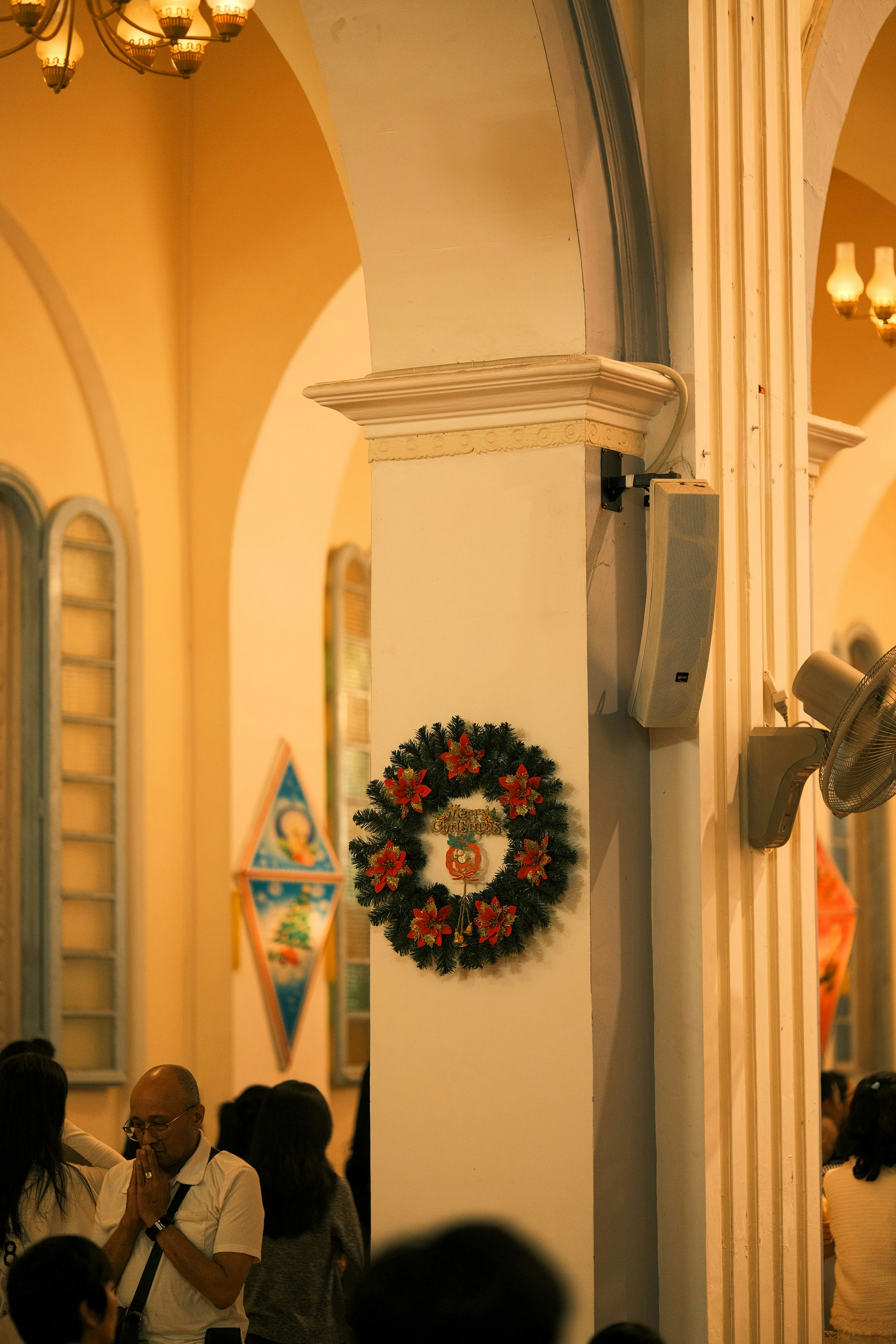 A Quiet Moment Under the Arched Cathedral Interior