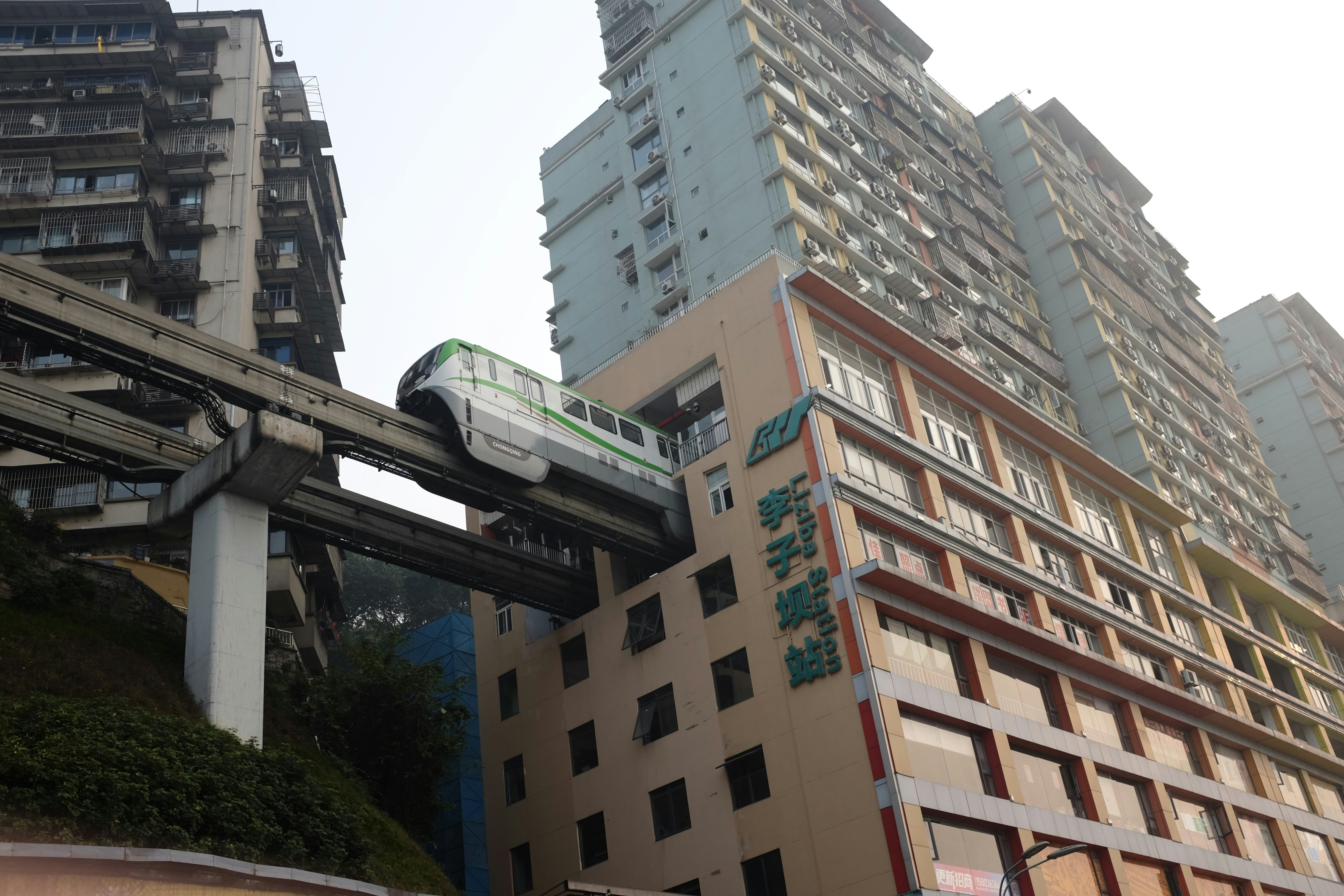 Rising Rails Above a Painted City