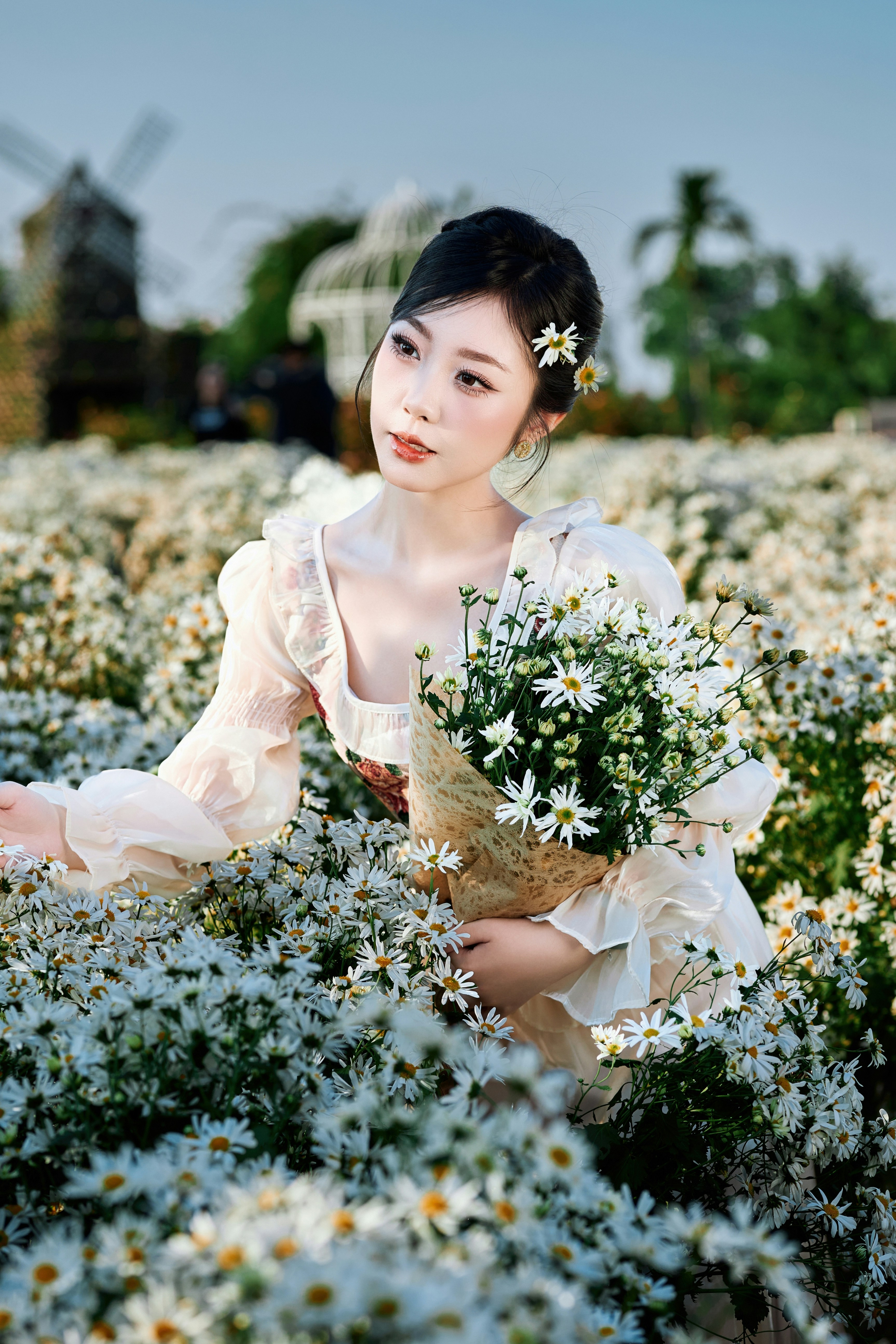 Bloomed Quiet: A Portrait Among White Daisies