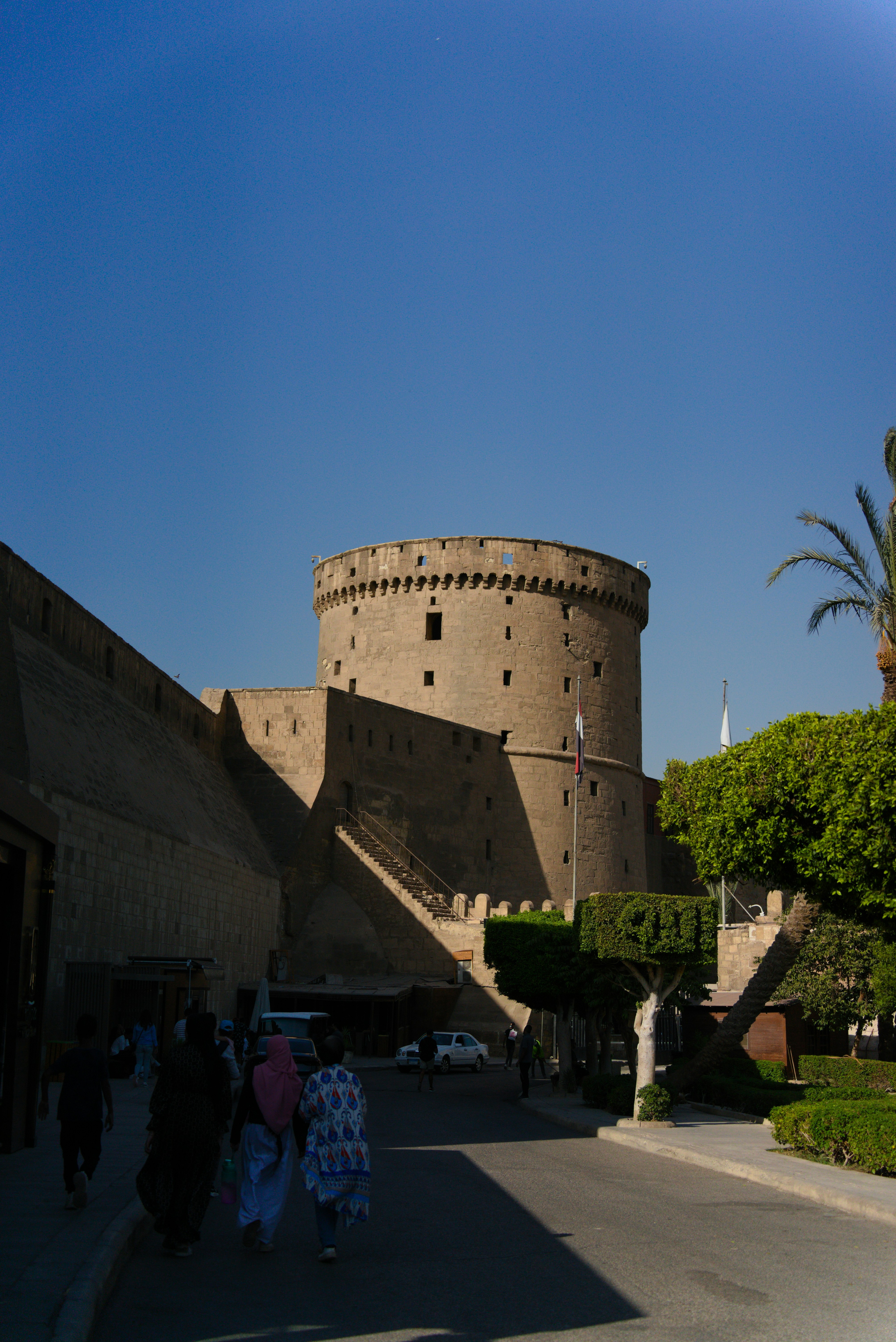 Stones and Shadows: A Towering Fortress at Dusk