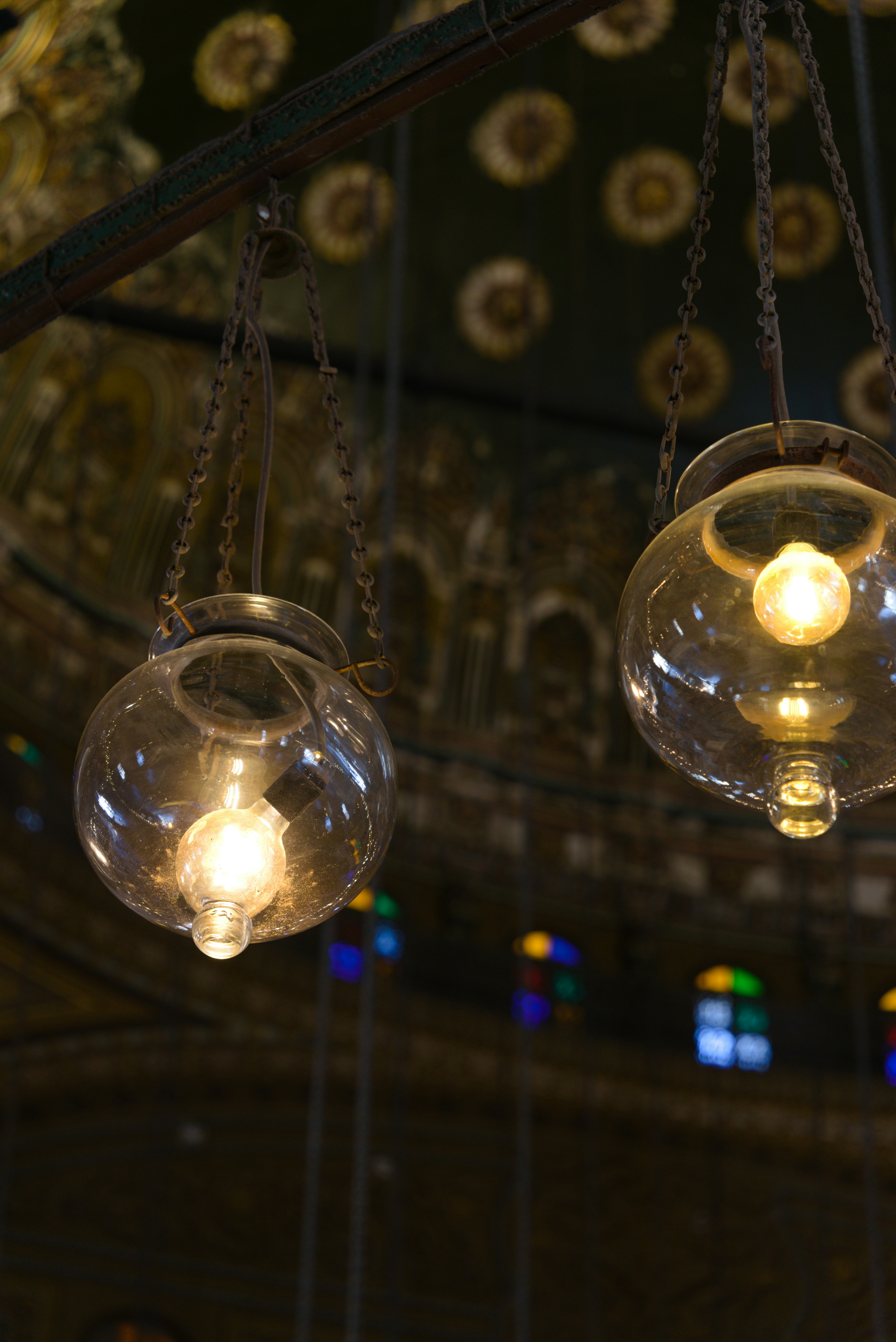 Glowing Orbs in a vaulted dimness