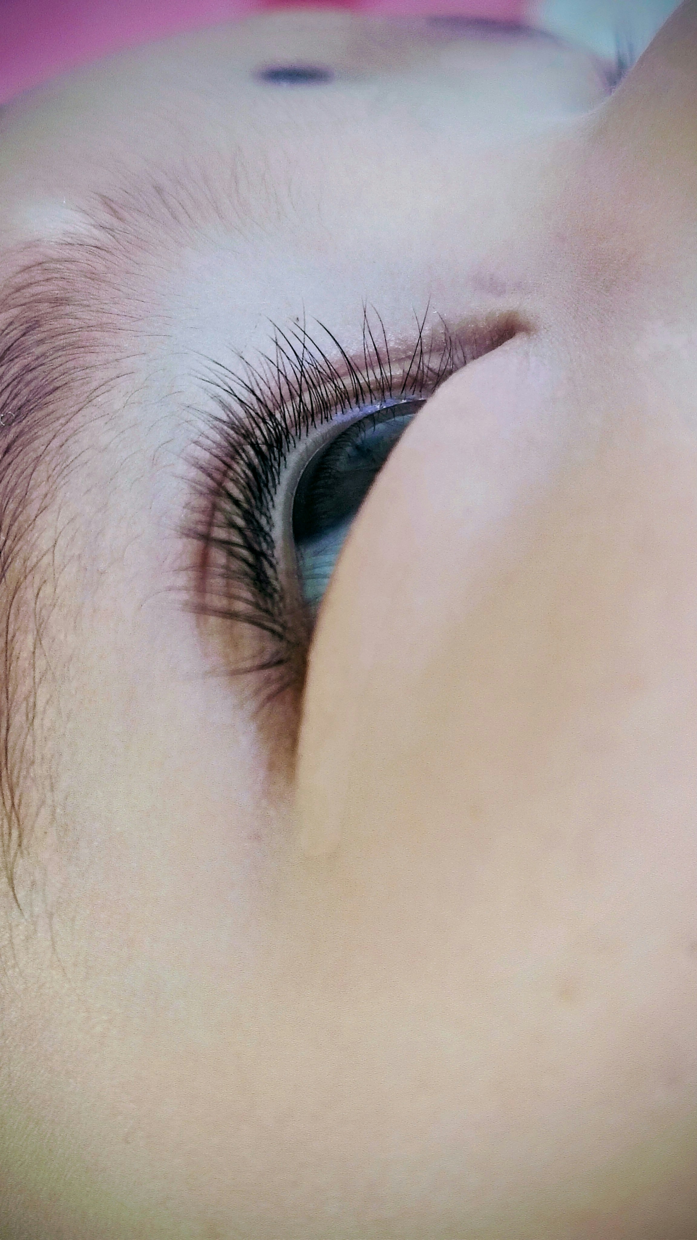 Upward Gaze: A Close-Up of Eyelashes and Eye Edge