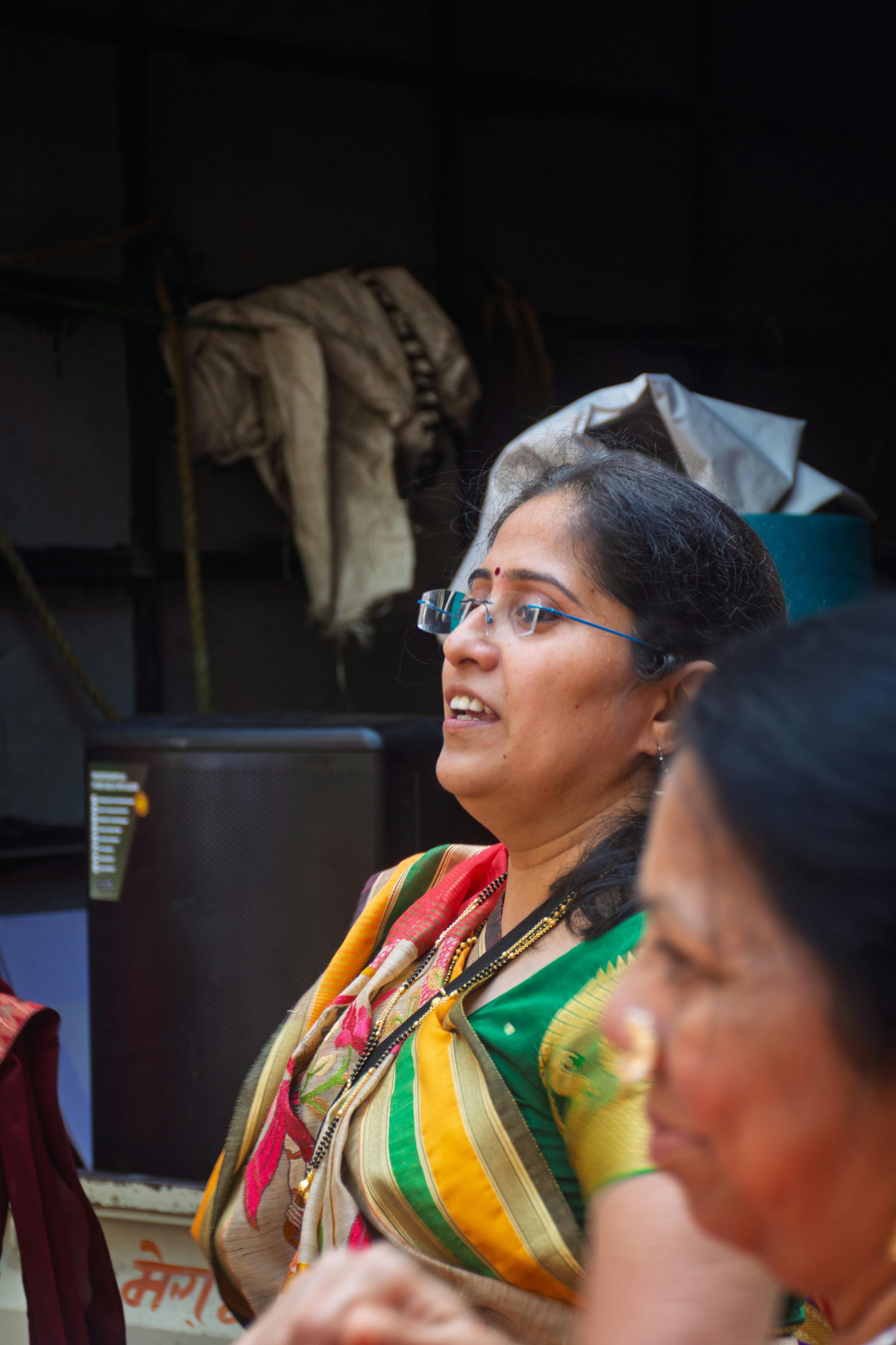 Vibrant Saree, Focused Gaze