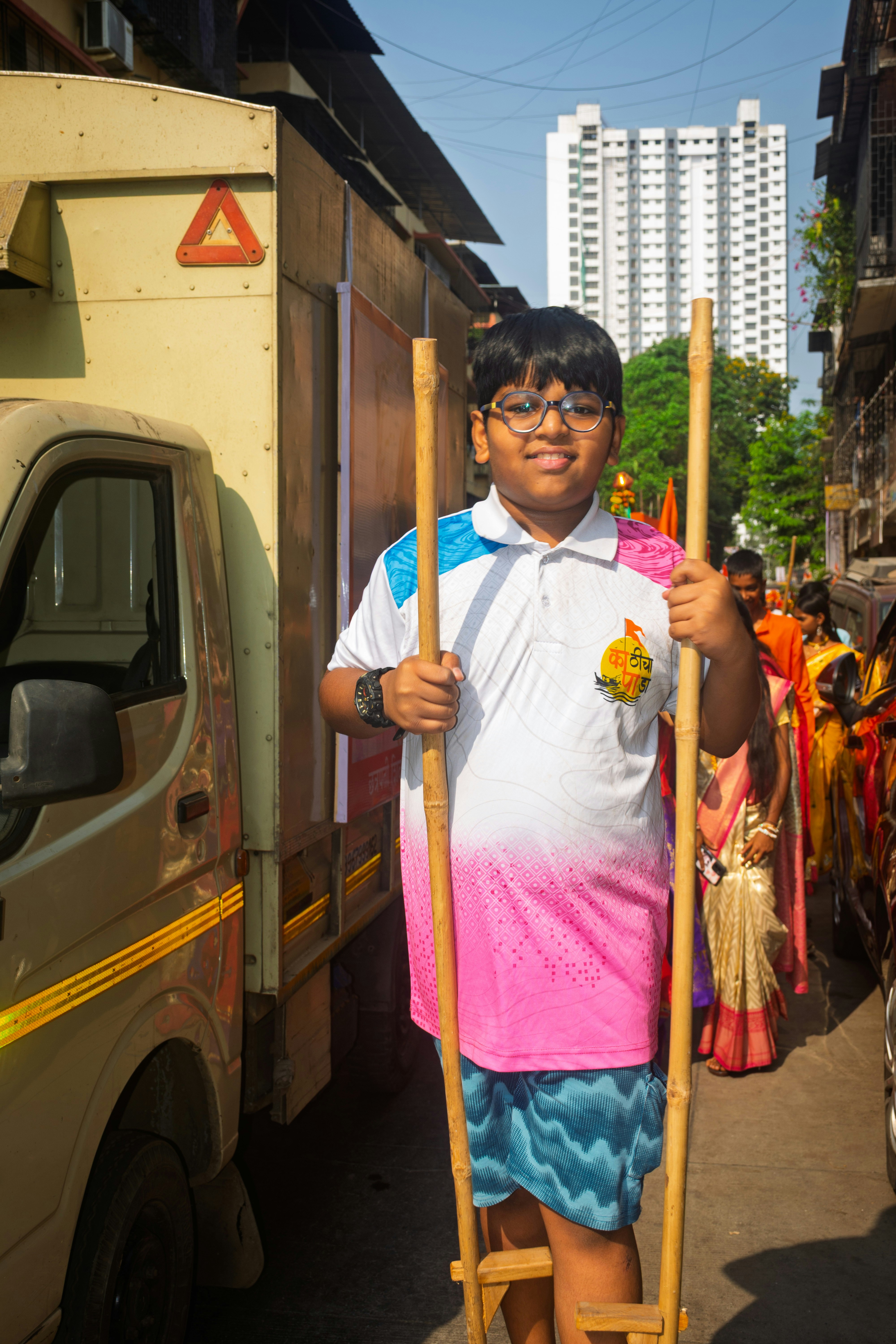 Young Ringmaster in a Street Parade