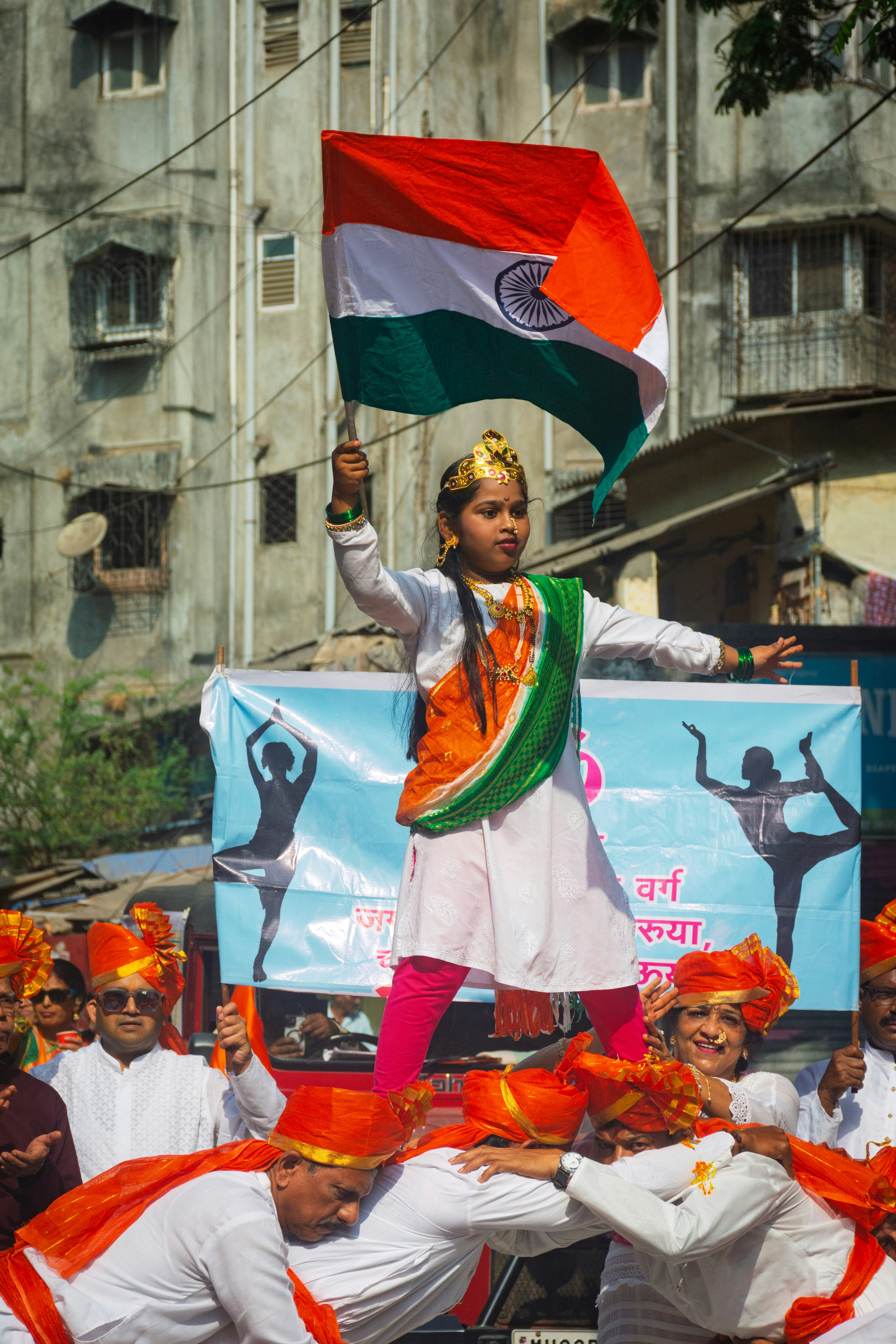 Flag Bearer on a Street Parade
