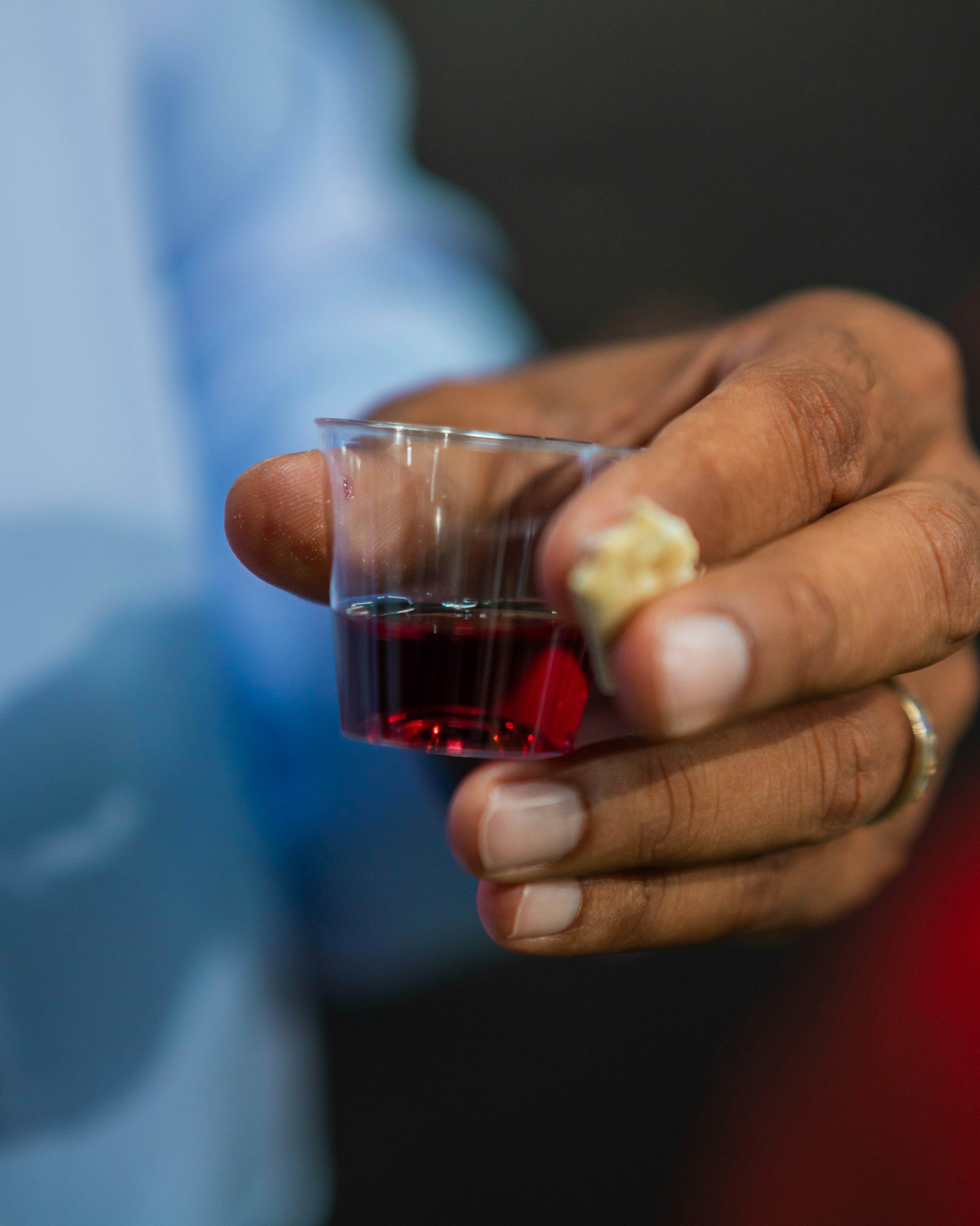 Small Glass, Deep Color: A Toast with a Close-Up of Courage
