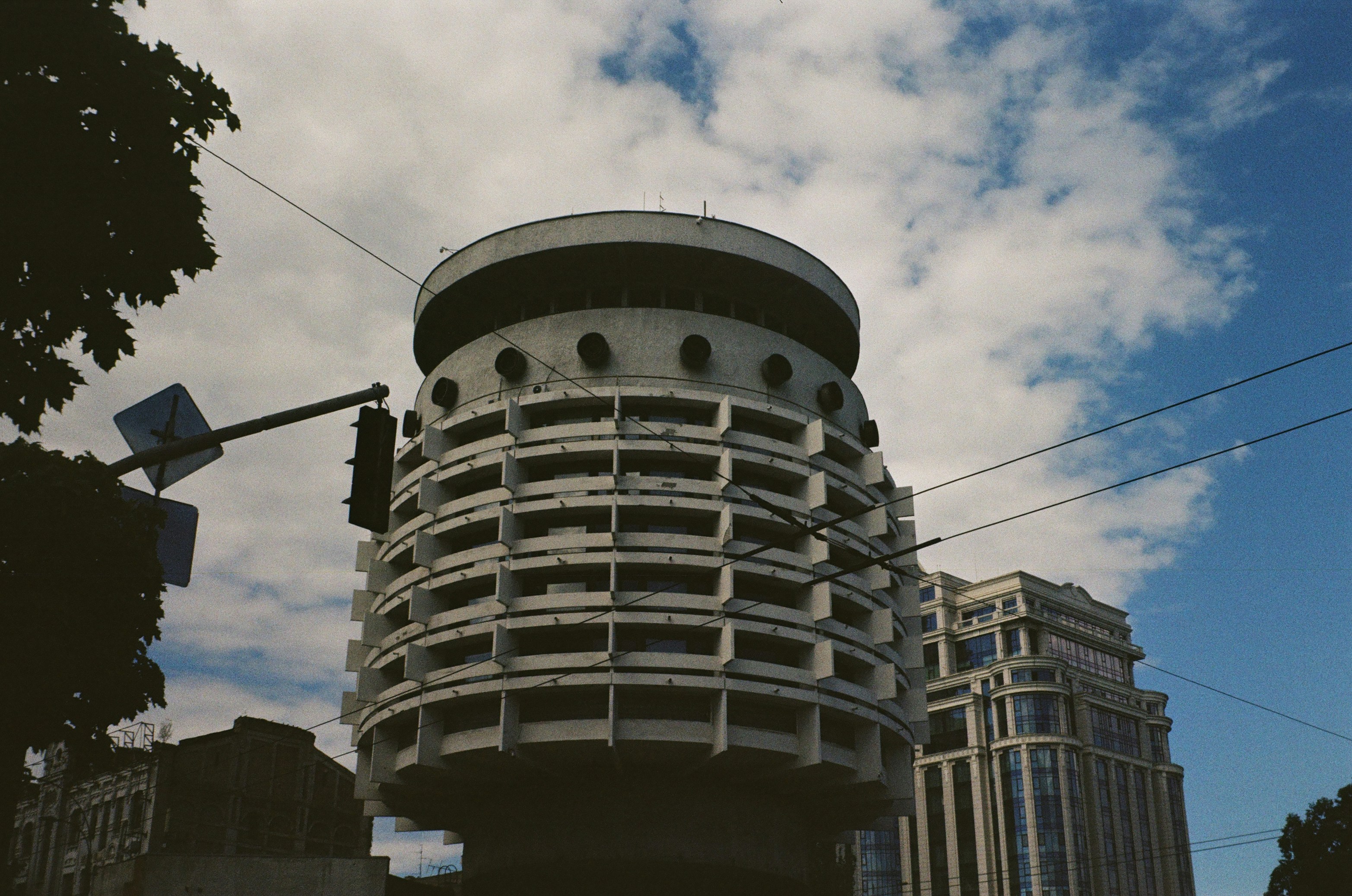 The Circular Turbine: A Concrete Icon Against the Sky