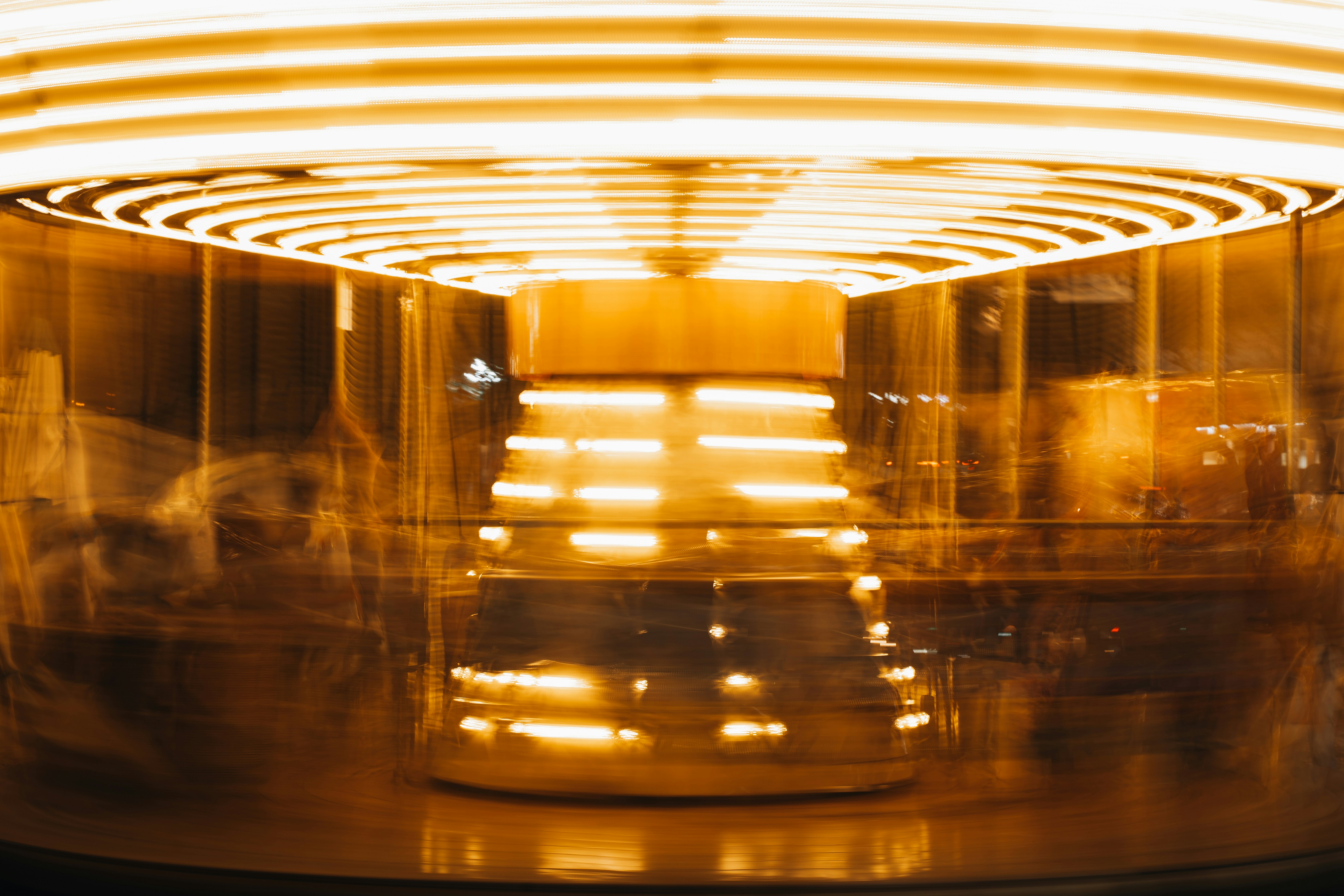 Circular Glow: A Close-Up of an Illuminated Chamber