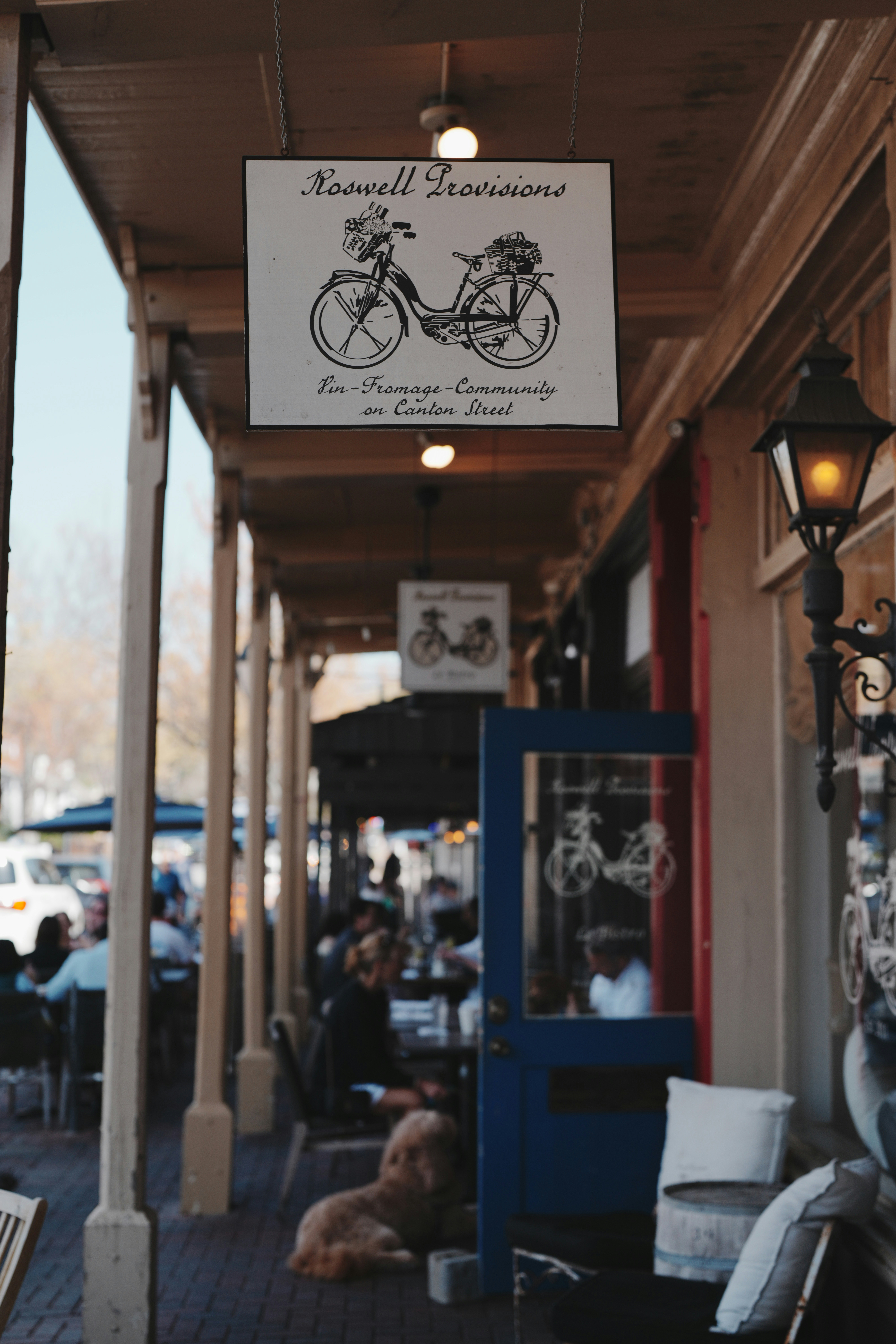 Austin Street Café Afloat Under a Sign of Motorized Memory