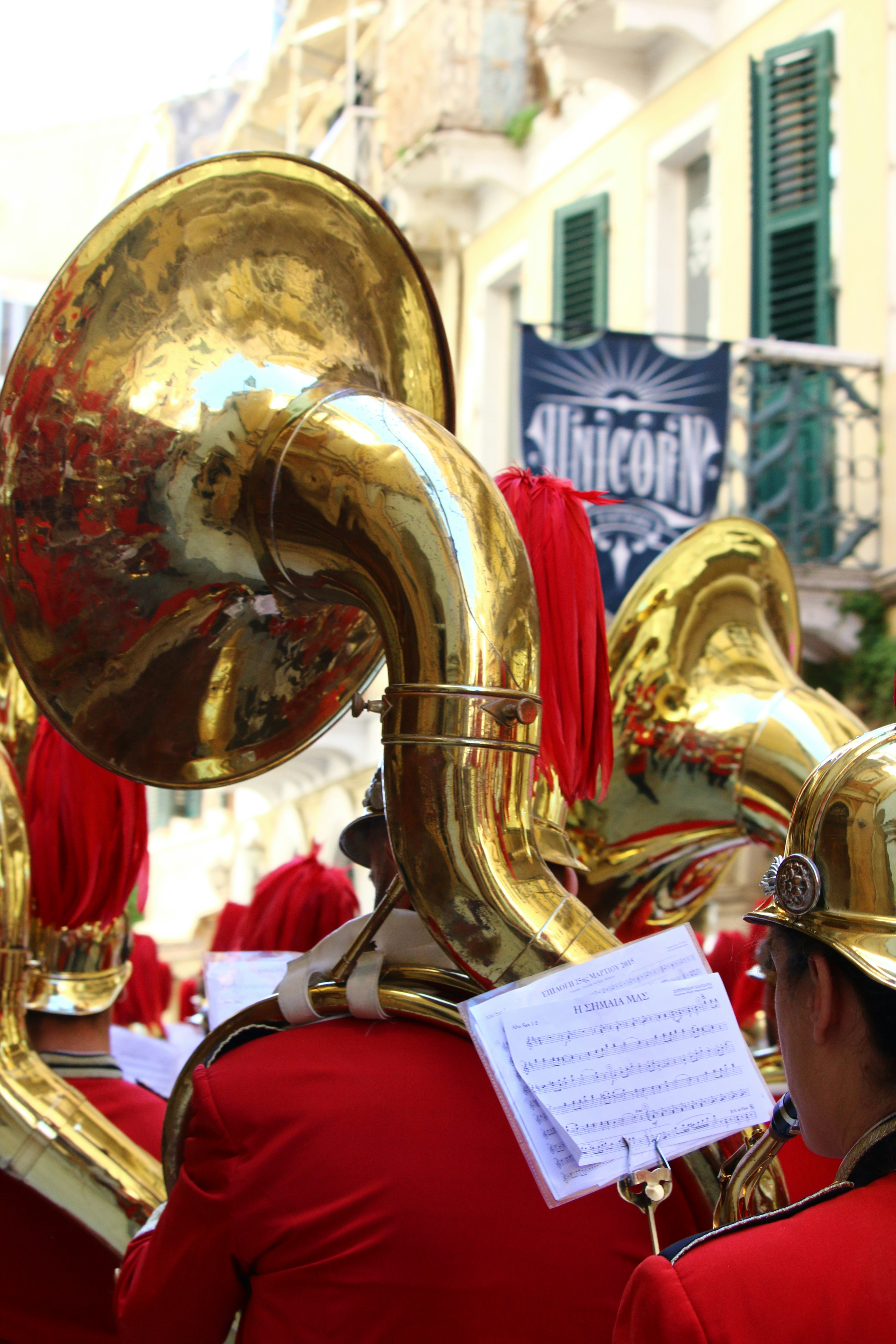 Brass Band in Scarlet Marching Colors