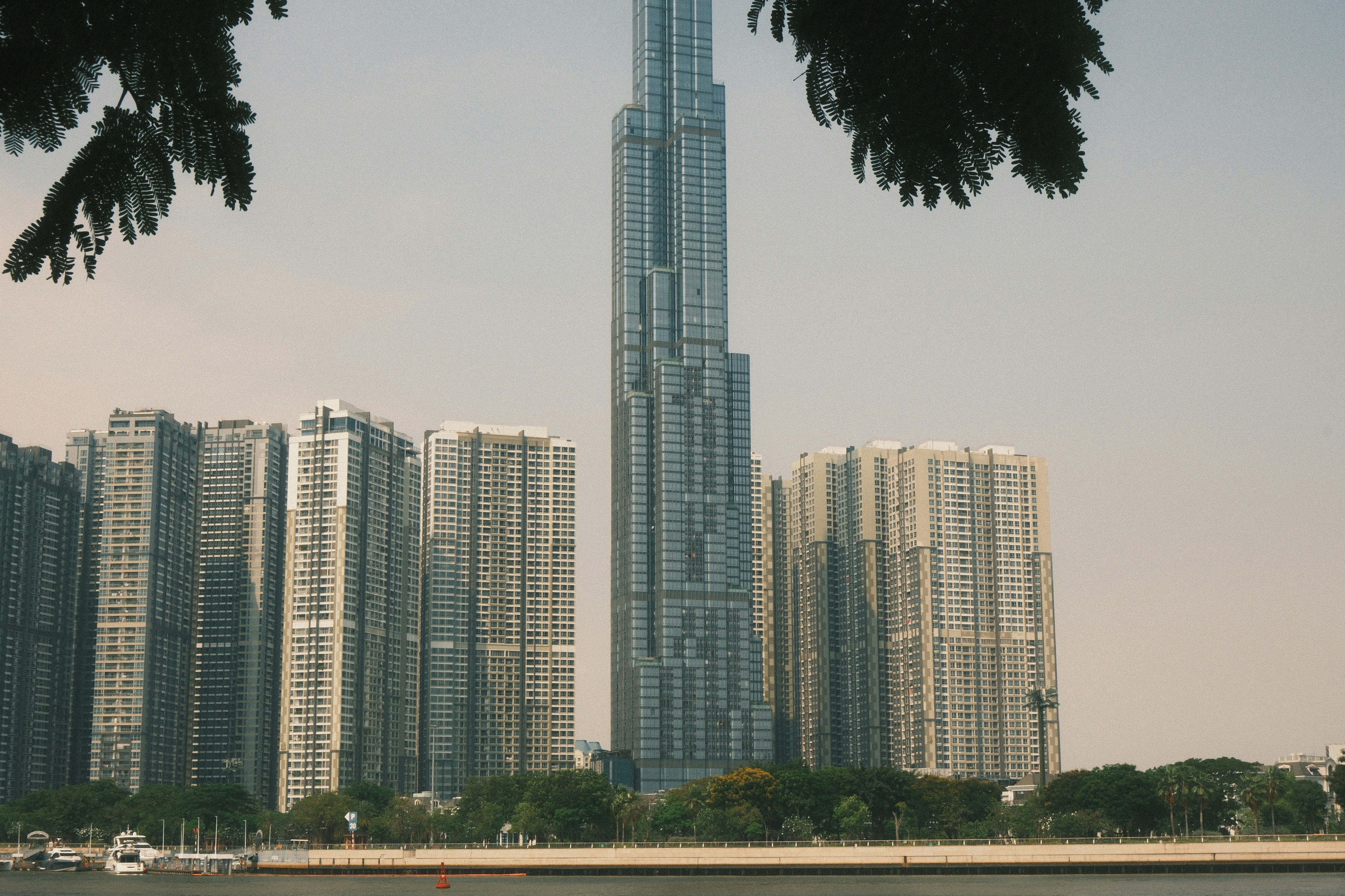 Twin Towers in a Sea of Glass and Green
