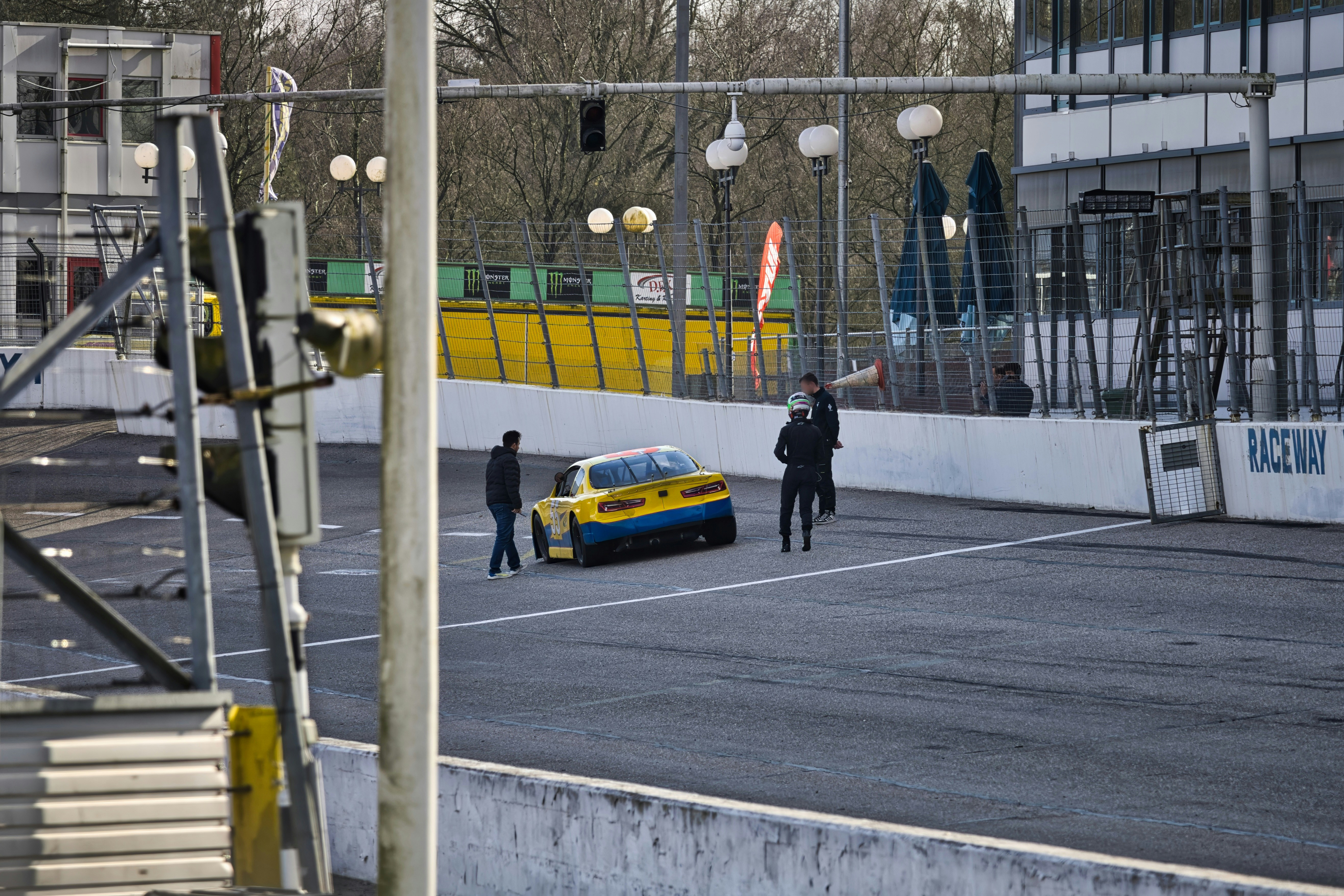 Yellow Racer at the Edge: Track Startup Moment