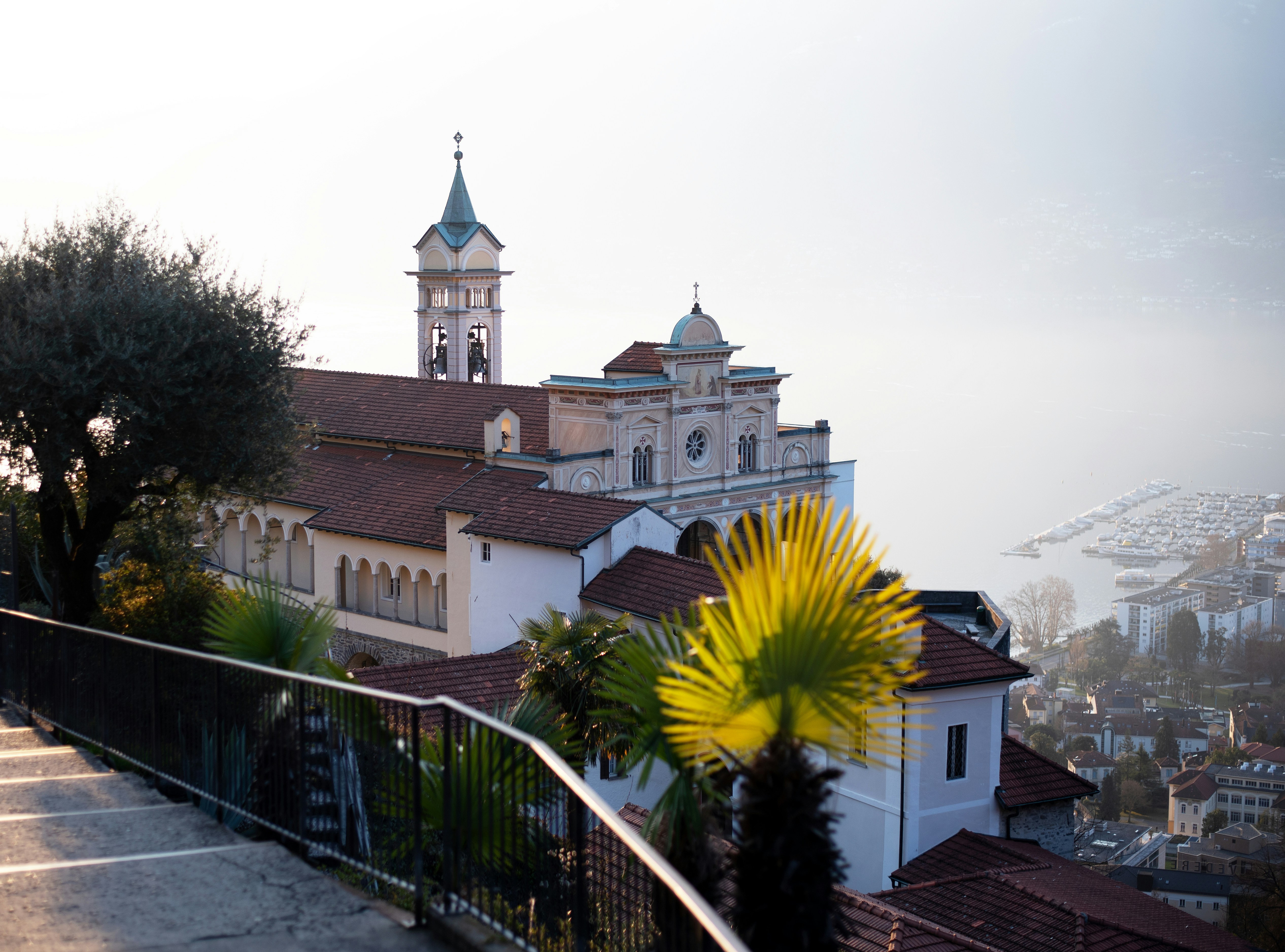 Clifftop Basilica Pierced by Morning Light
