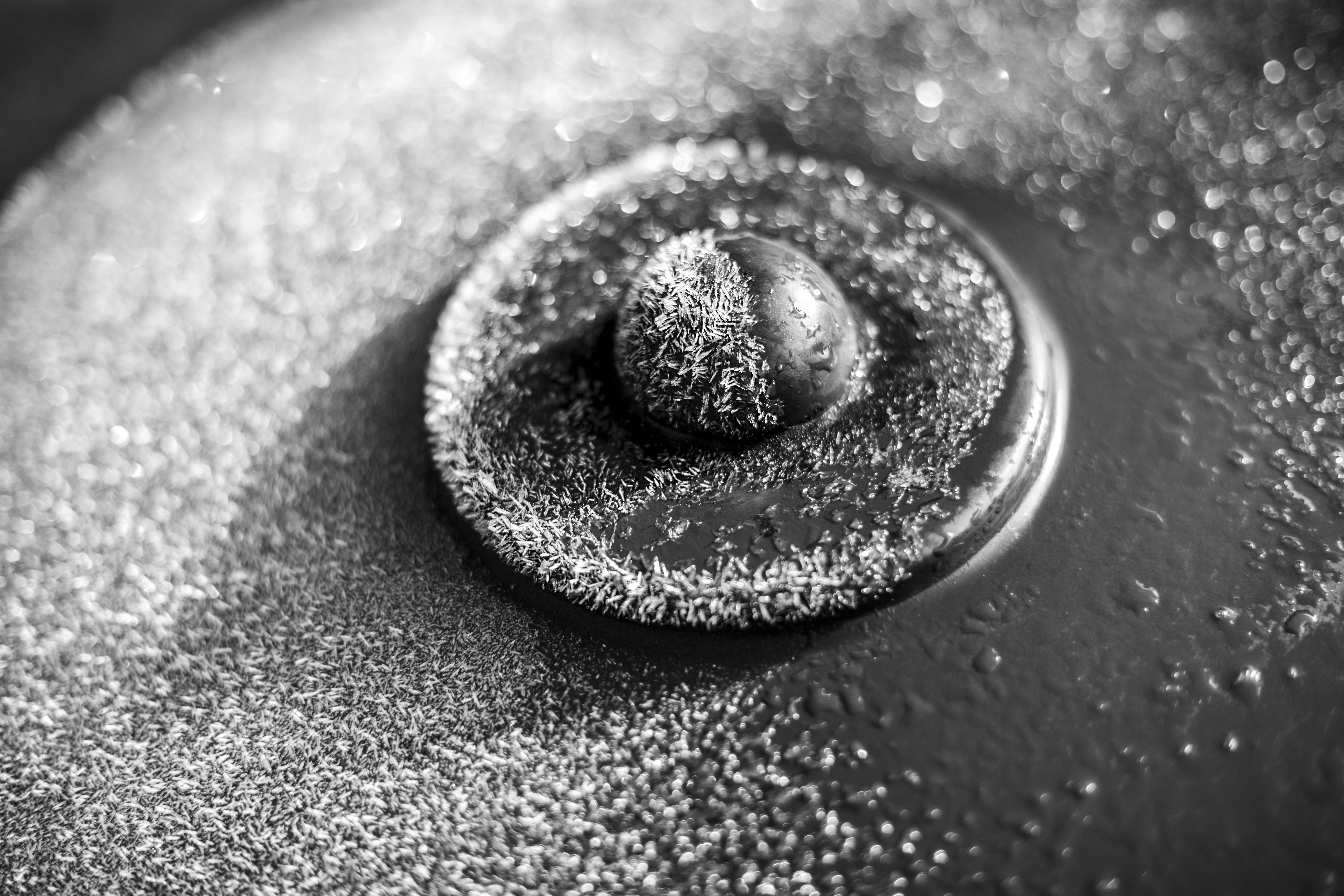Frosted Macro: A Locked Moment on a Mechanical Nodule