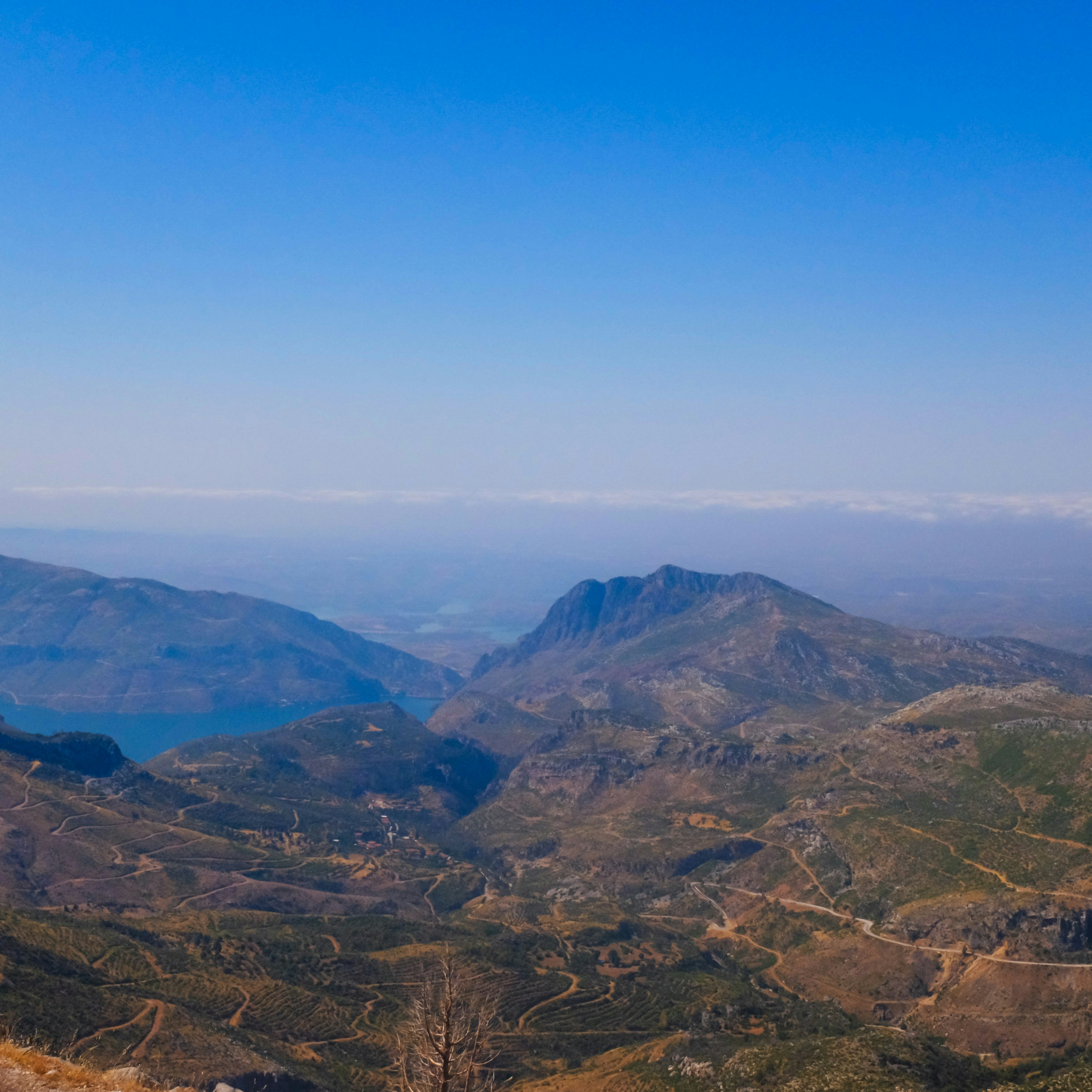 Distant Ridge Under a Clear Blue Sky
