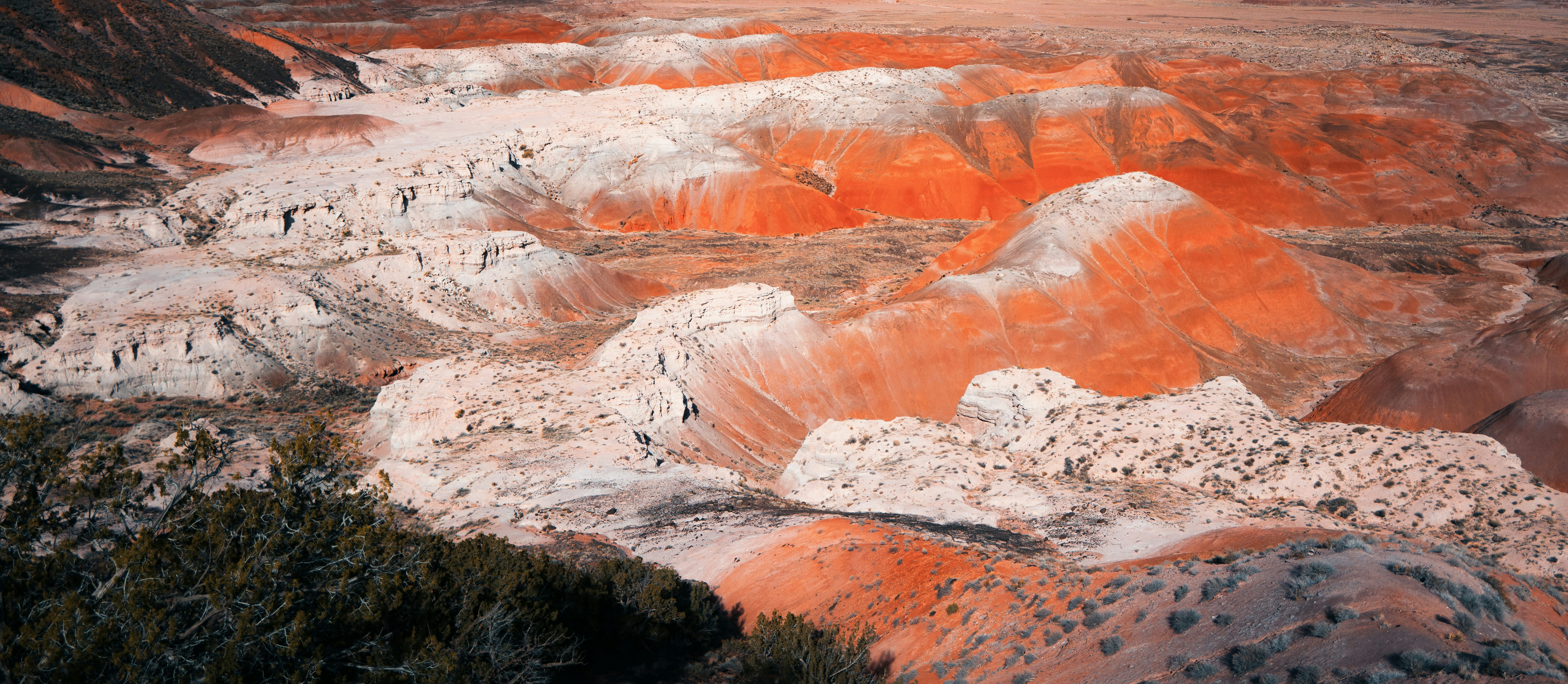 Crimson Ridges: Erosion Painted in Autumn Fire