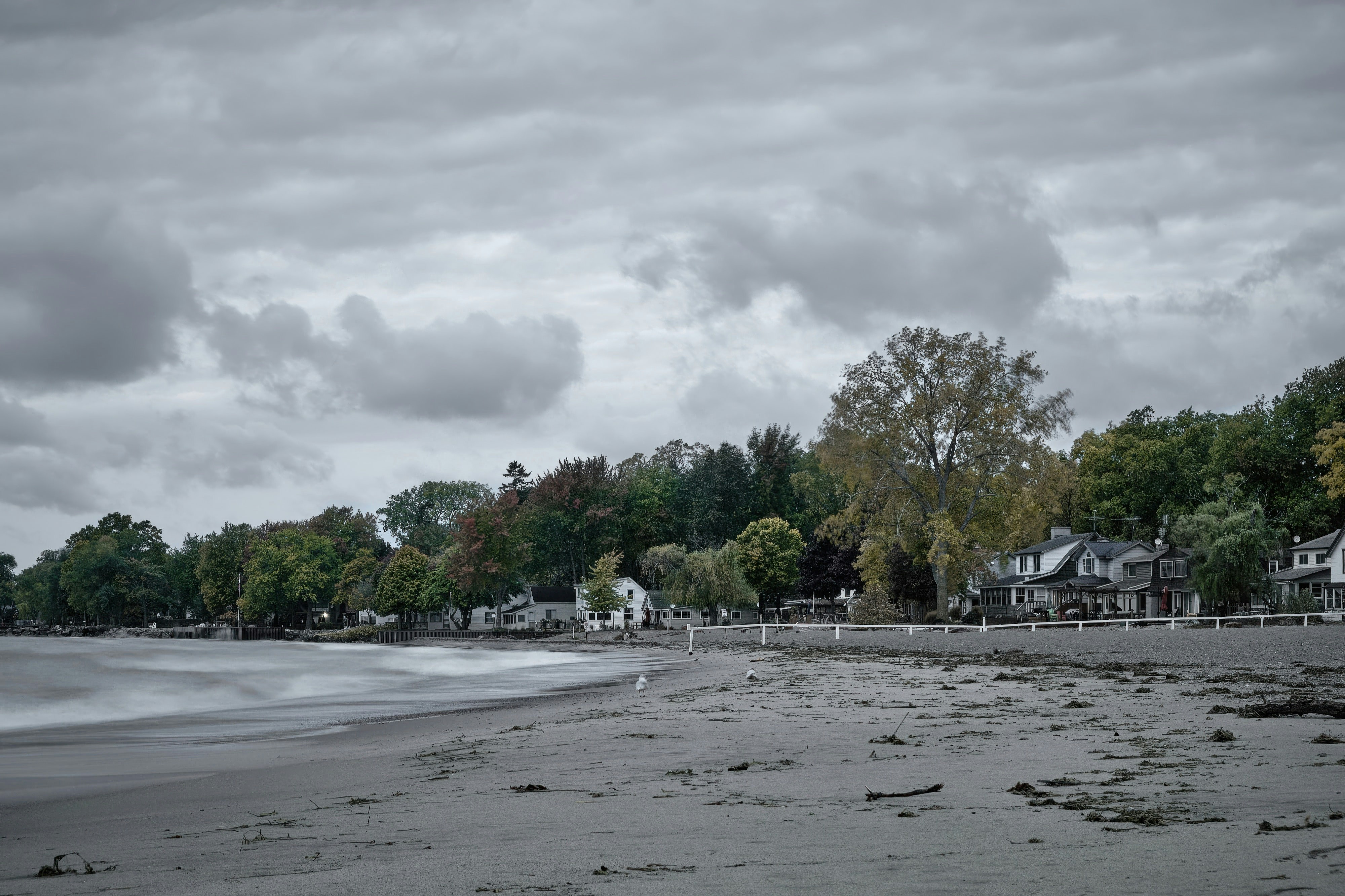 Coastal Village in Calm Mist