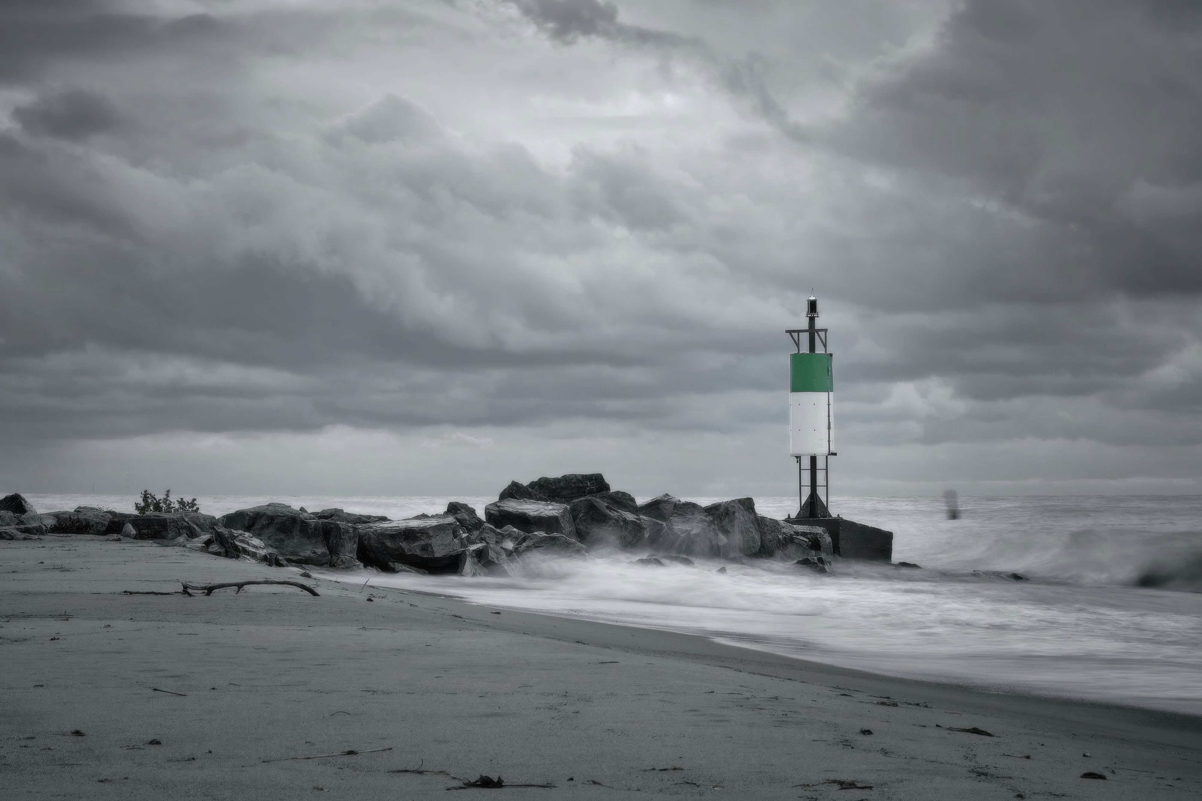 Lone Channel Marker Against a Tempest Sky