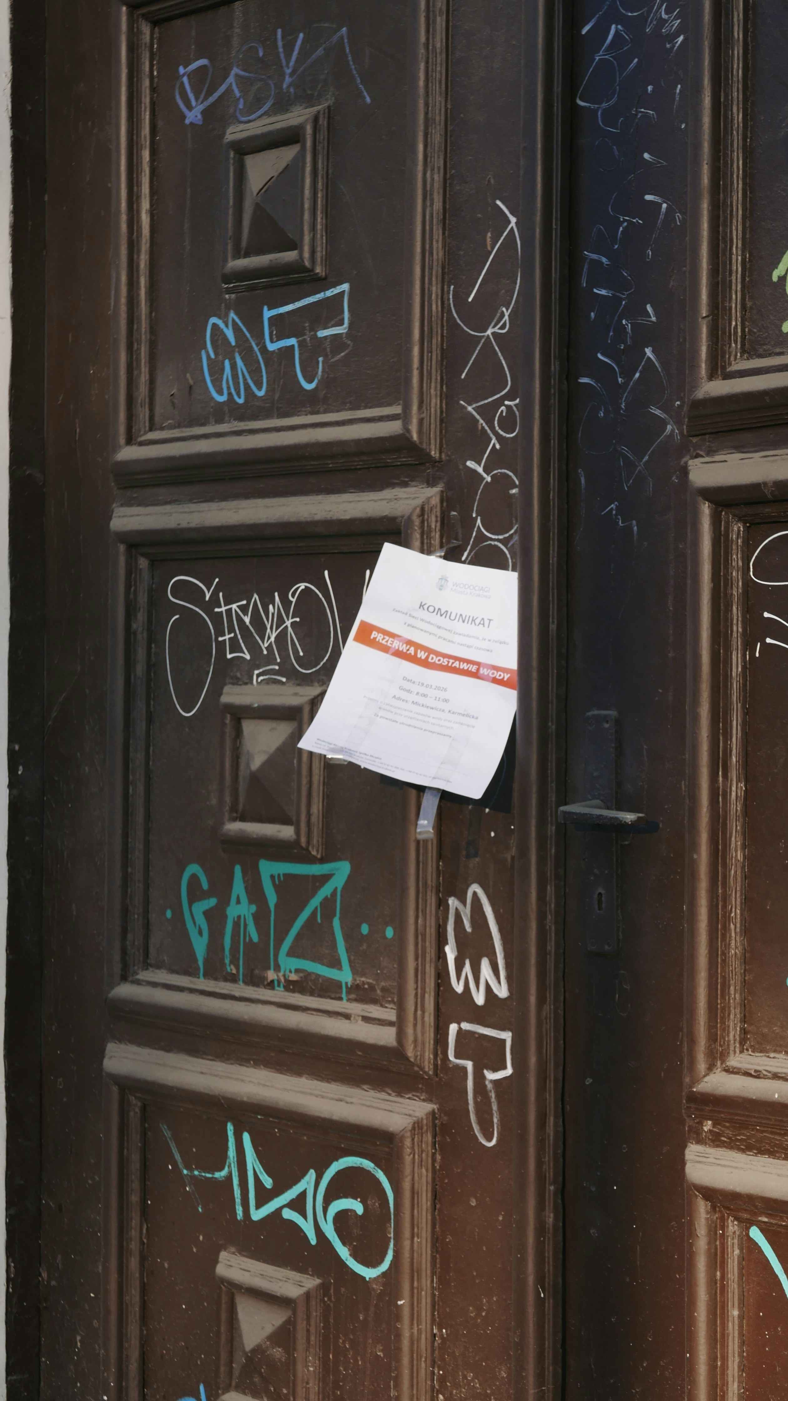 Graffiti-Locked Door: a Weathered Exit with a Fleeting Note