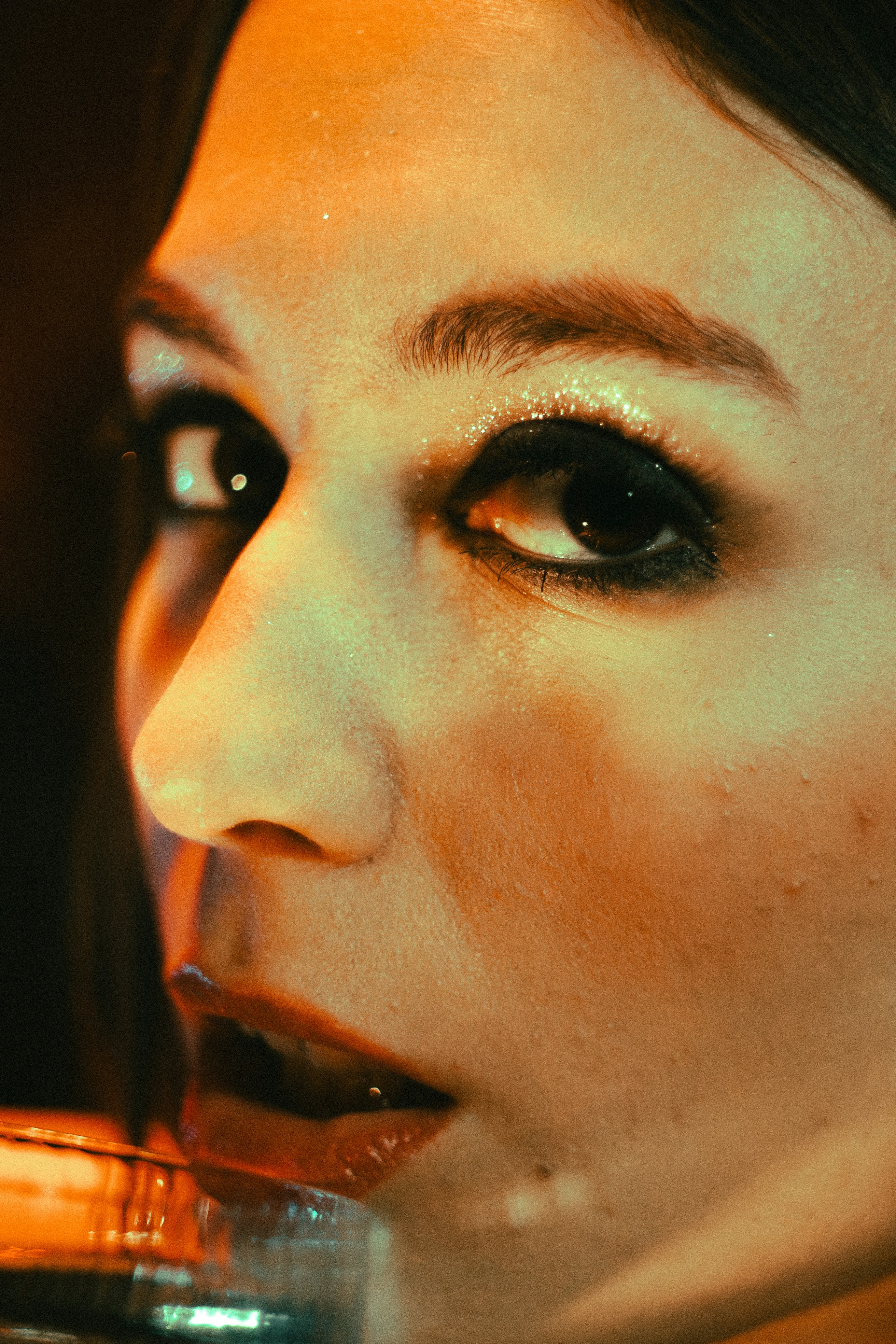 Close-up Glimpse: The Gaze in Velvet Smoke