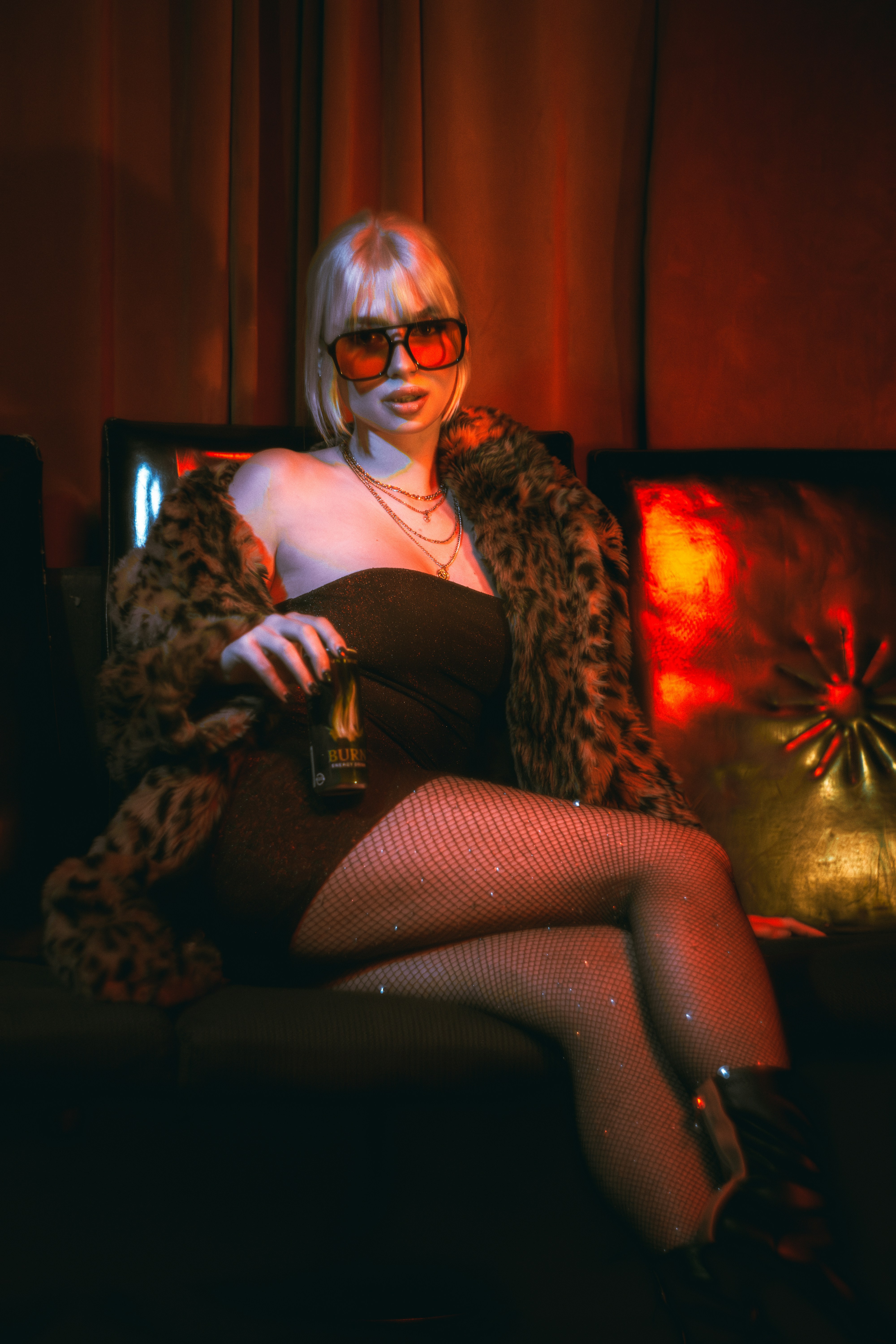 Midnight Lounge: Velvet Fur, Neon Glare, and a Quiet Toast