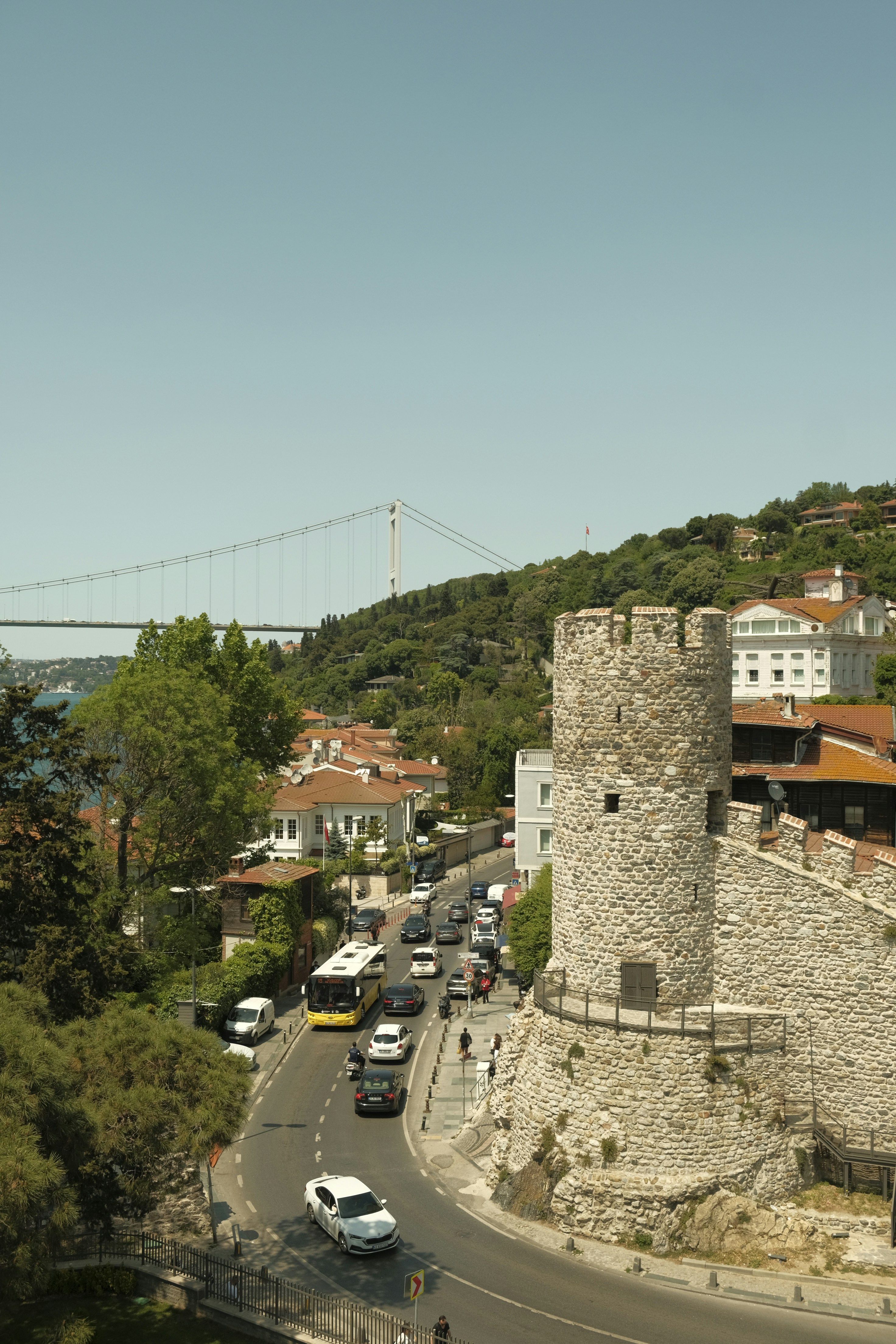 Medieval Gate and Bountiful Boulevard: A Sunlit Turkish-Style Hilltown
