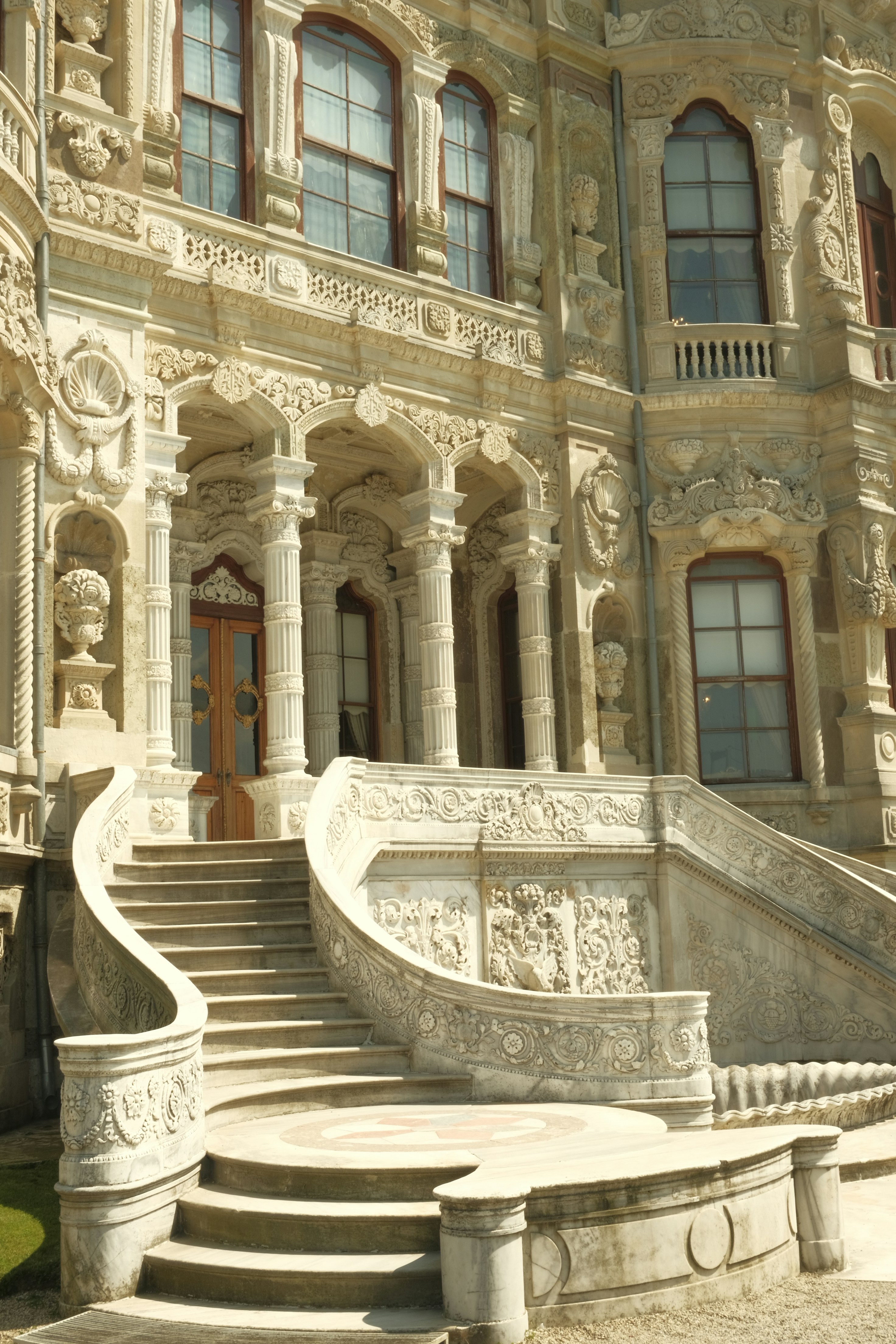 Ornate Marble Staircase Blossoms into Historic Facade