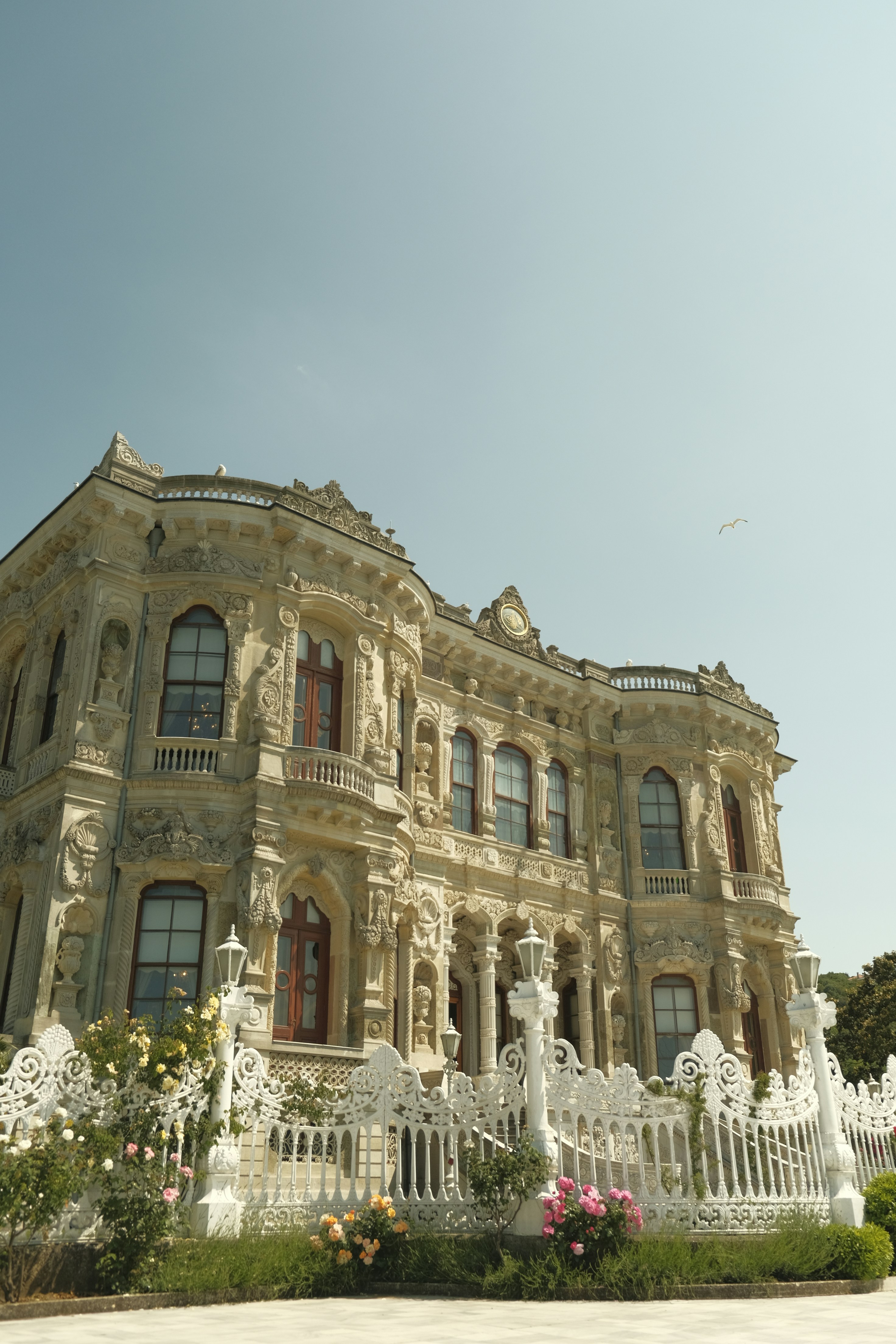 Ornate Manor in Sunlit Panorama