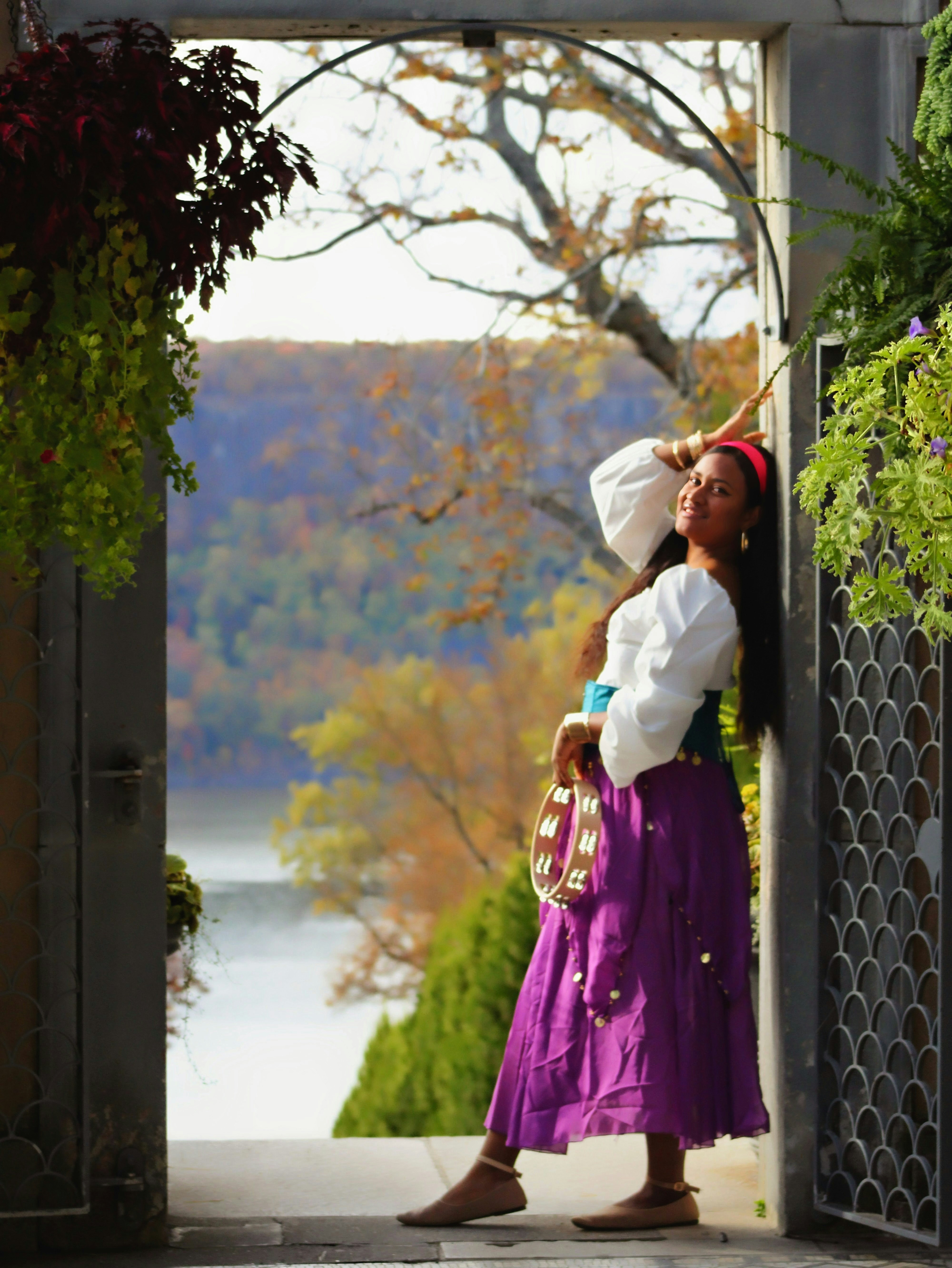 Portrait in a Floral Archway: Grace by the Lake