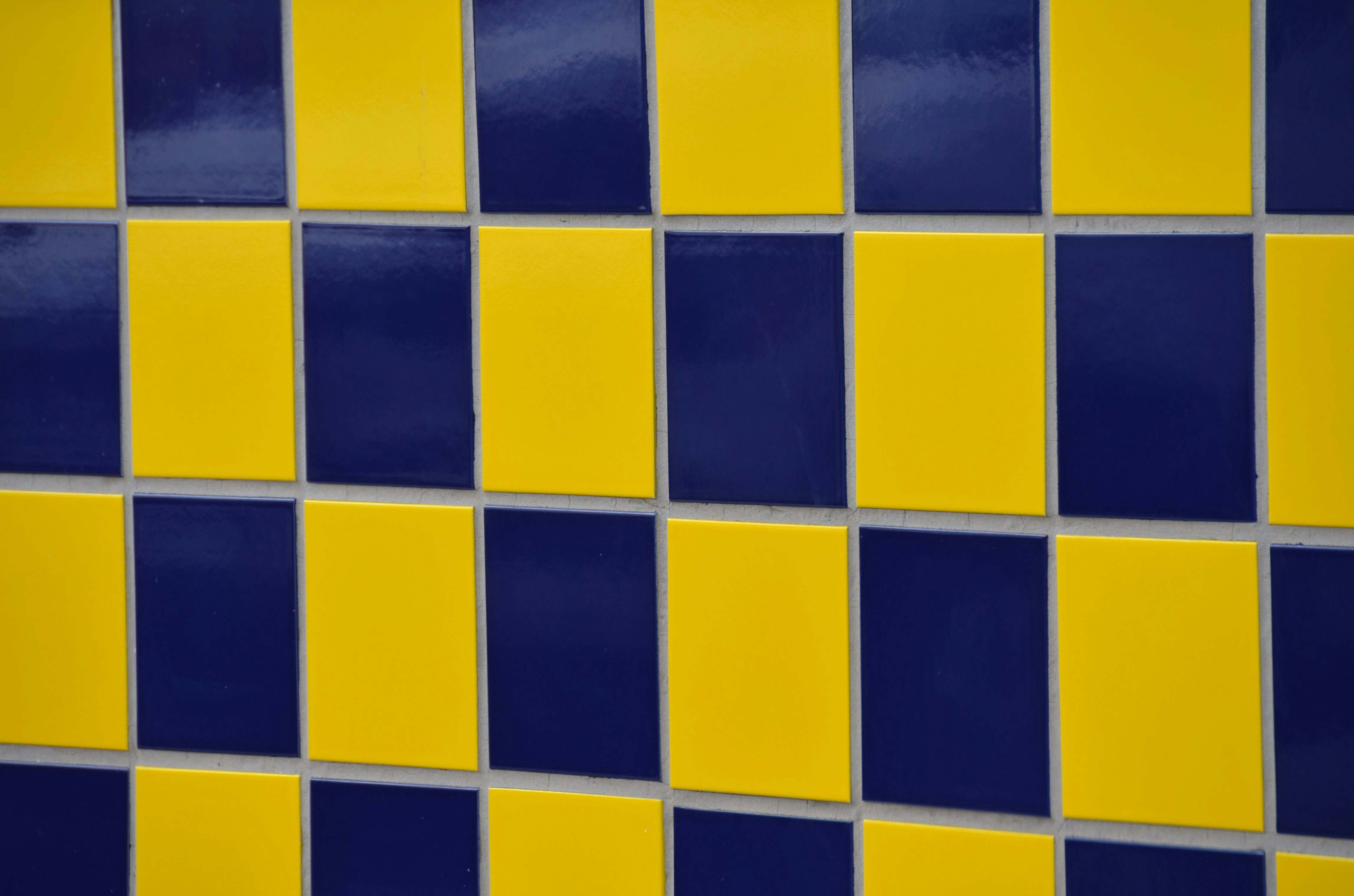 Checkerboard of Color: Yellow and Indigo Tiles