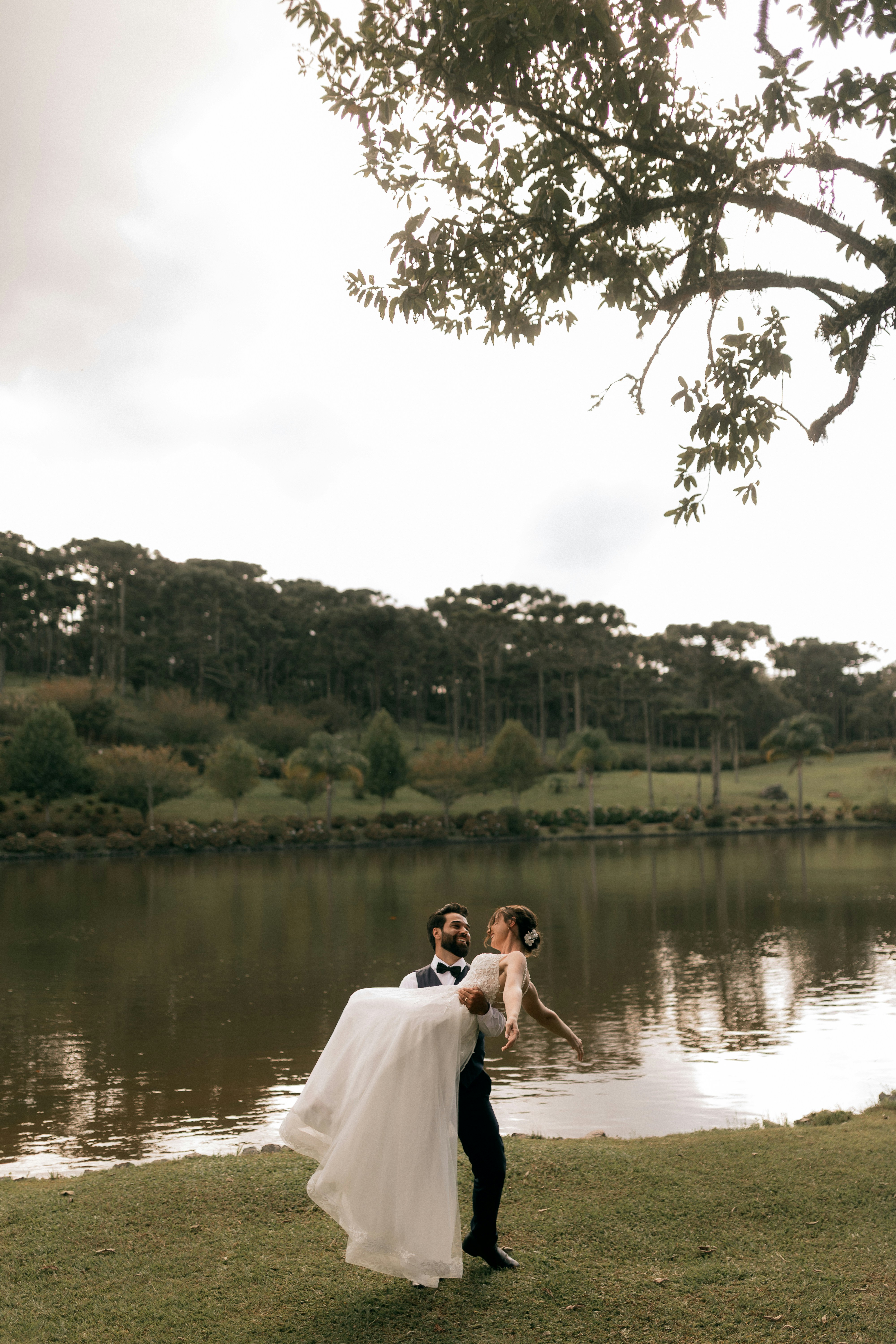 Dancing Across the Lake: A Barefoot Moment of Celebration