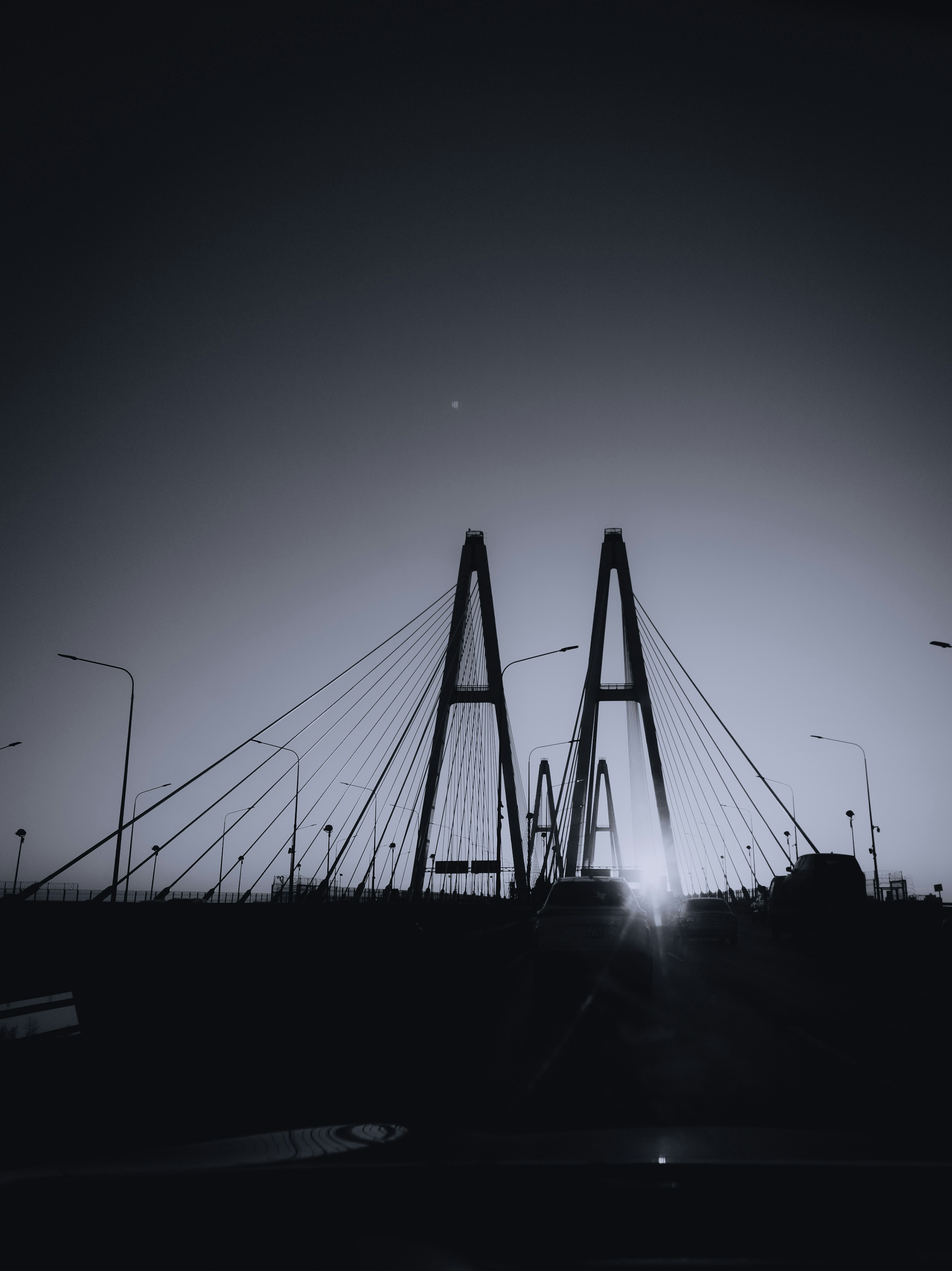 Suspended Lines: A Silent Bridge Against the Dusk