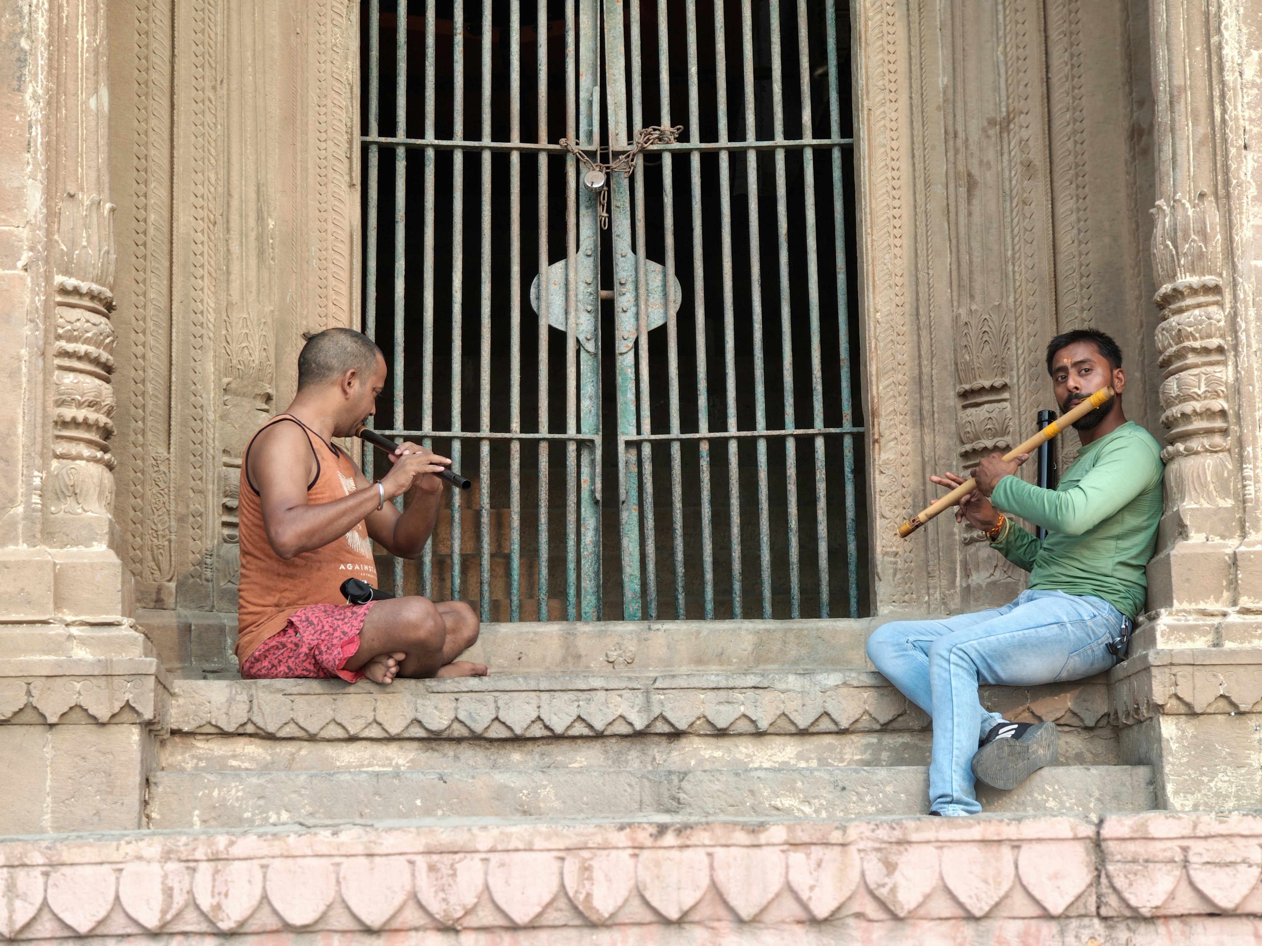 Guards and Guitars: Street Musicians in a Historic Portal