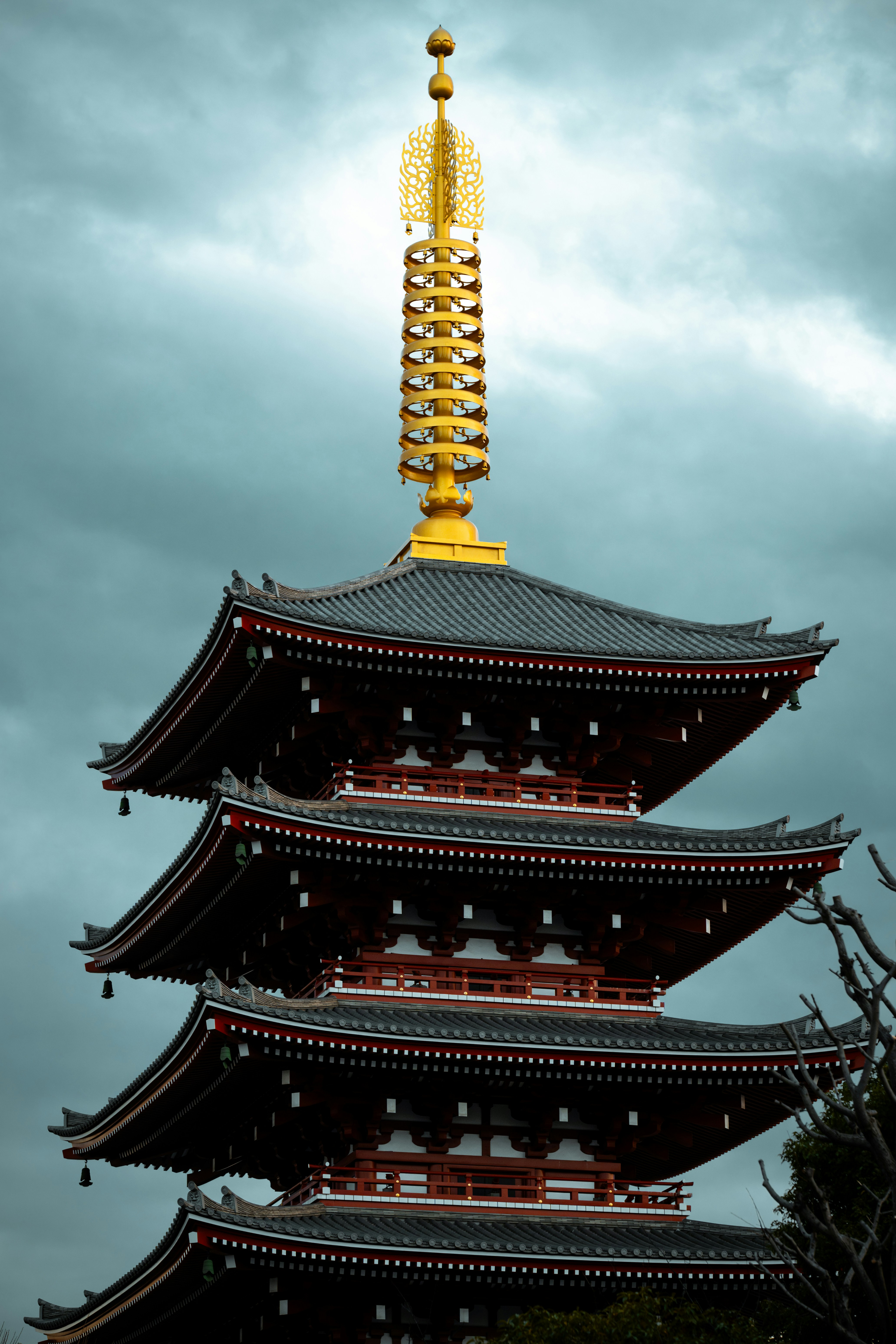 Golden Finial Over Tokyo-Style Pagoda