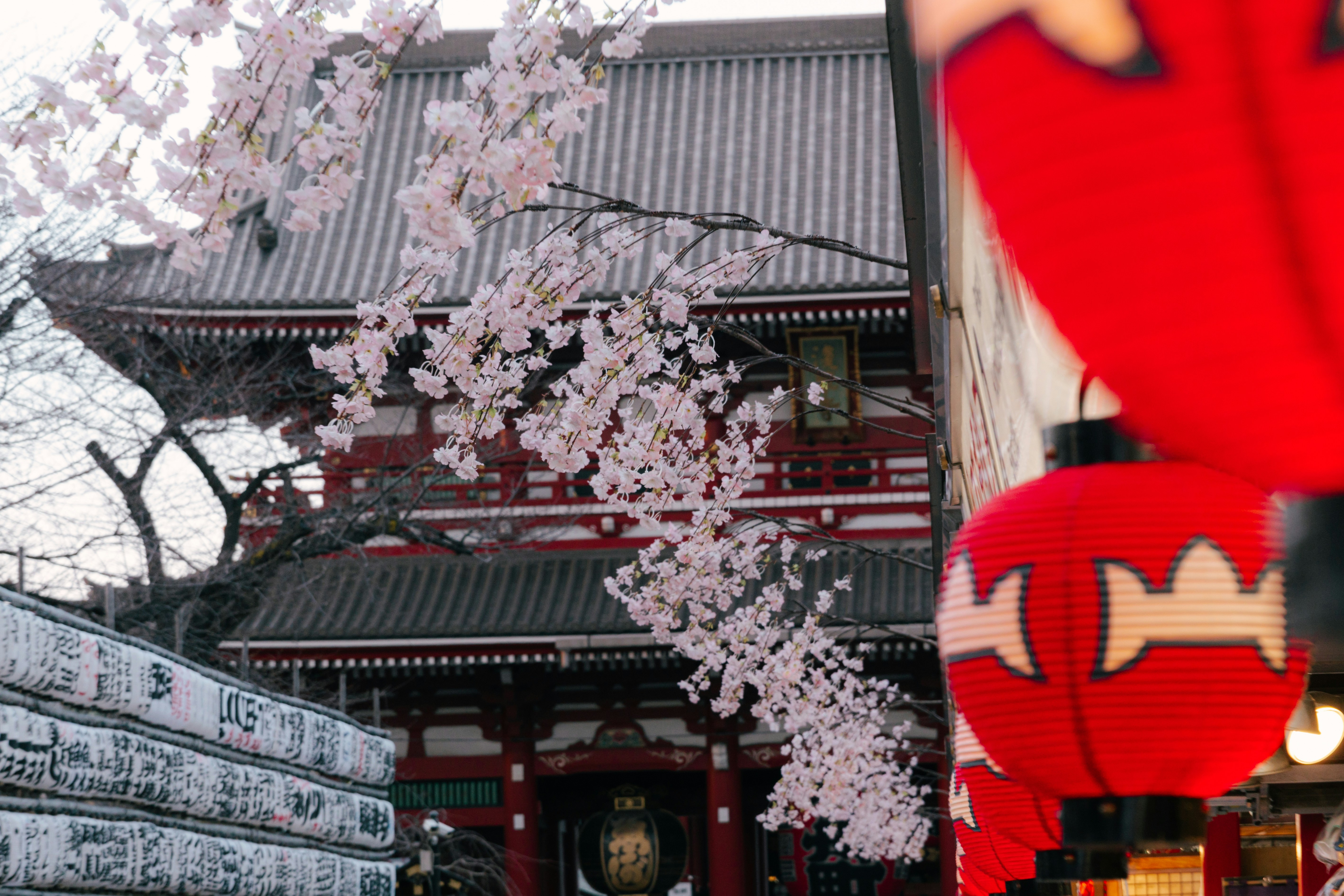 Floral Archway Over a Traditional Temple Gate