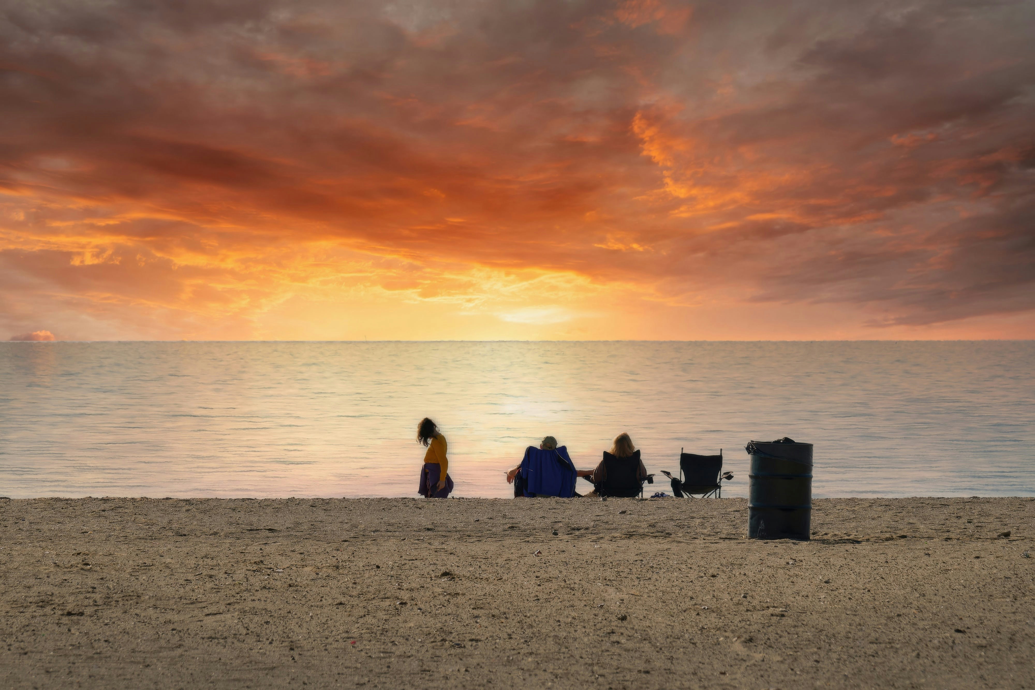 Sunset Silhouettes at the Quiet Shore