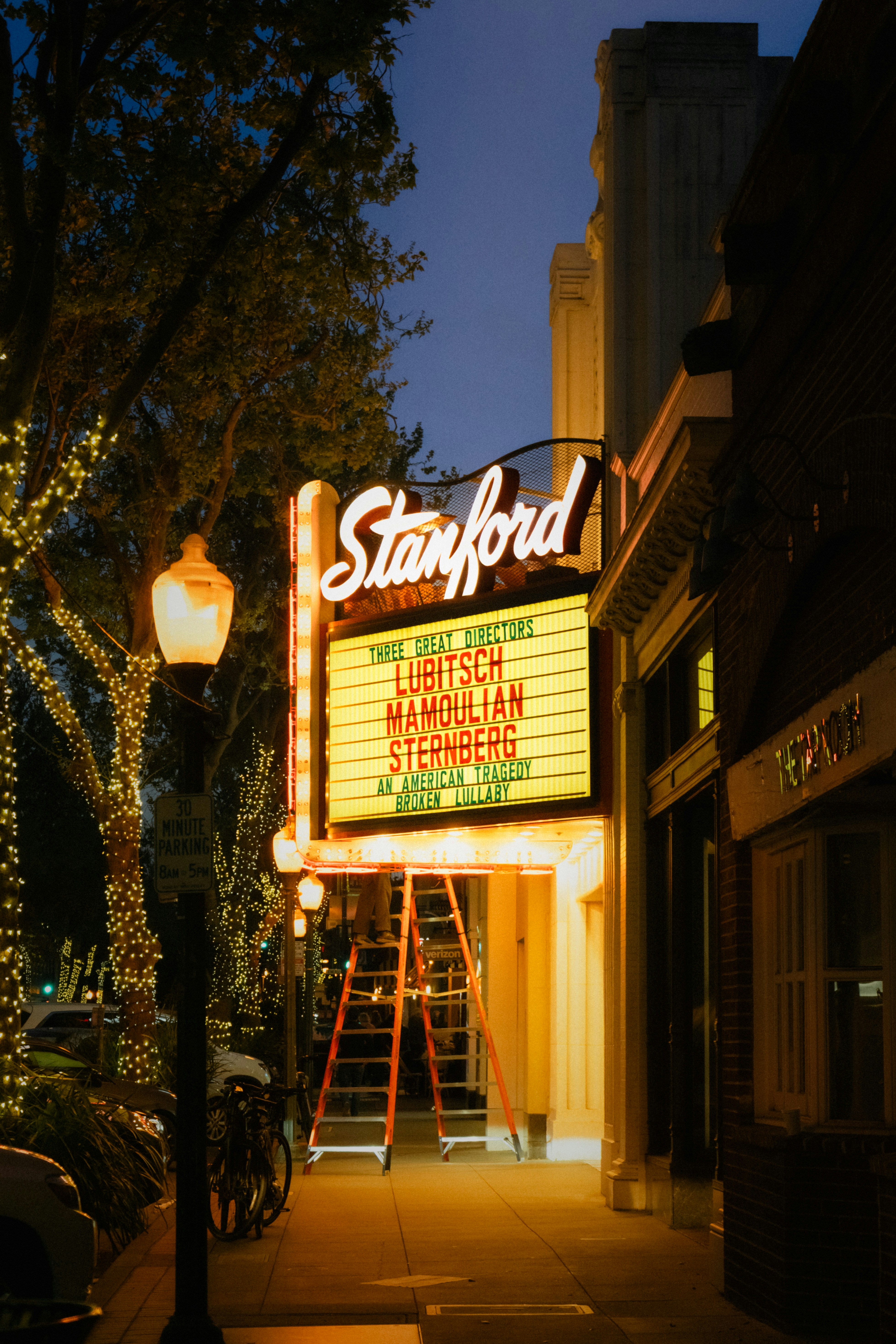 Warm Neon Glow at the Stamford Theatre
