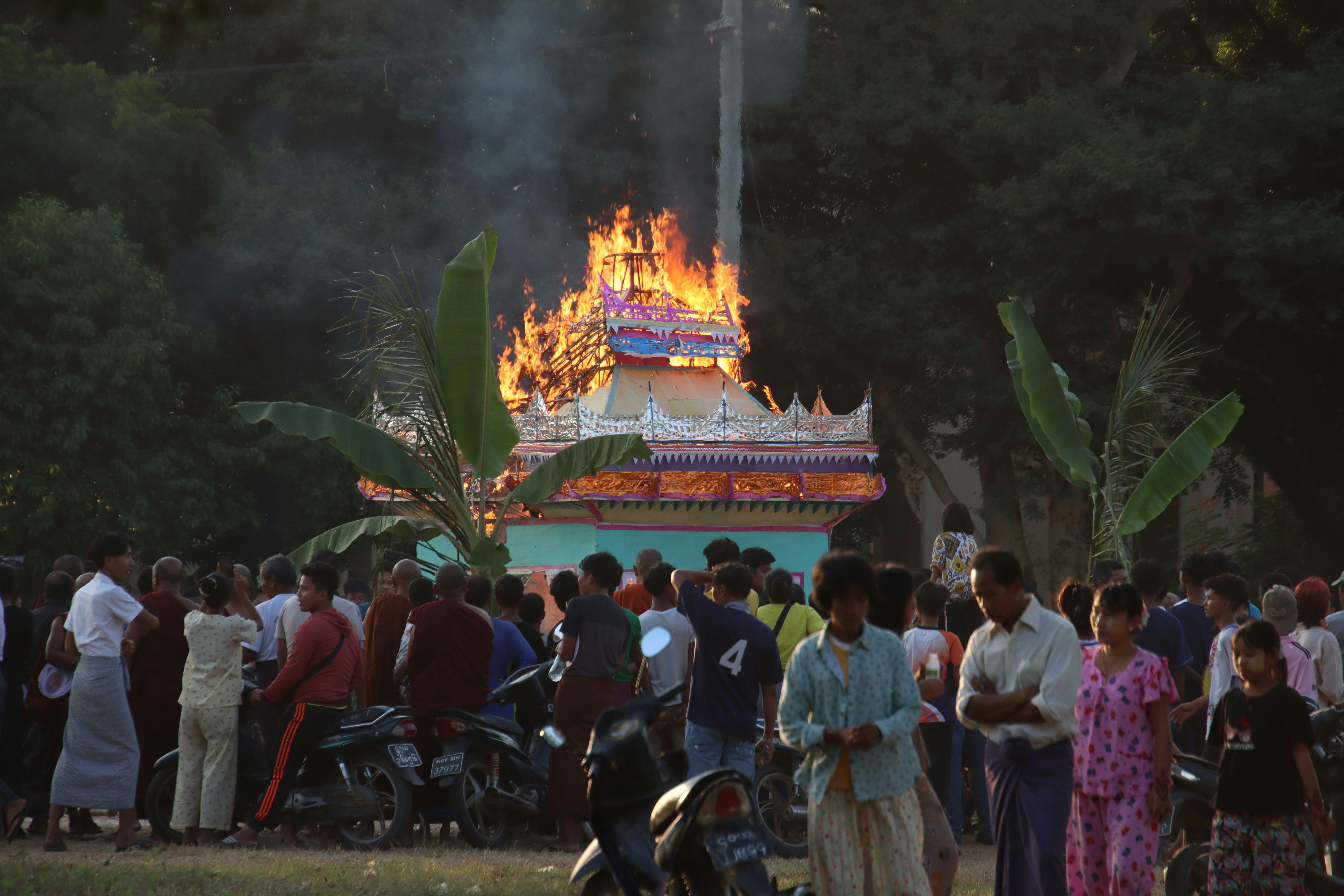 Festival Crowned Temple on Fire: Crowd Gathers as Sacred Torch Rises