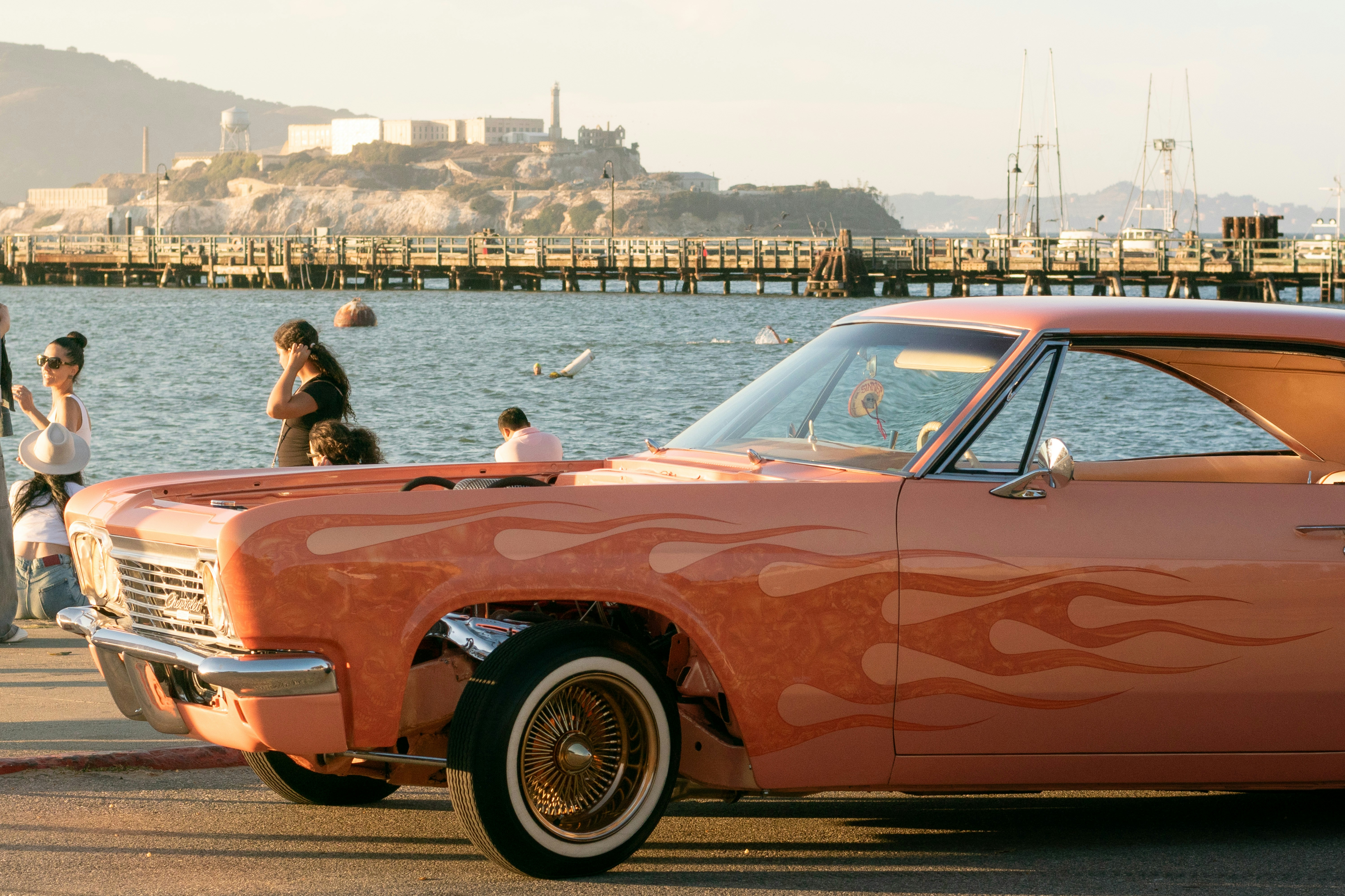 Mid‑Century Flaming Ride by the Pier