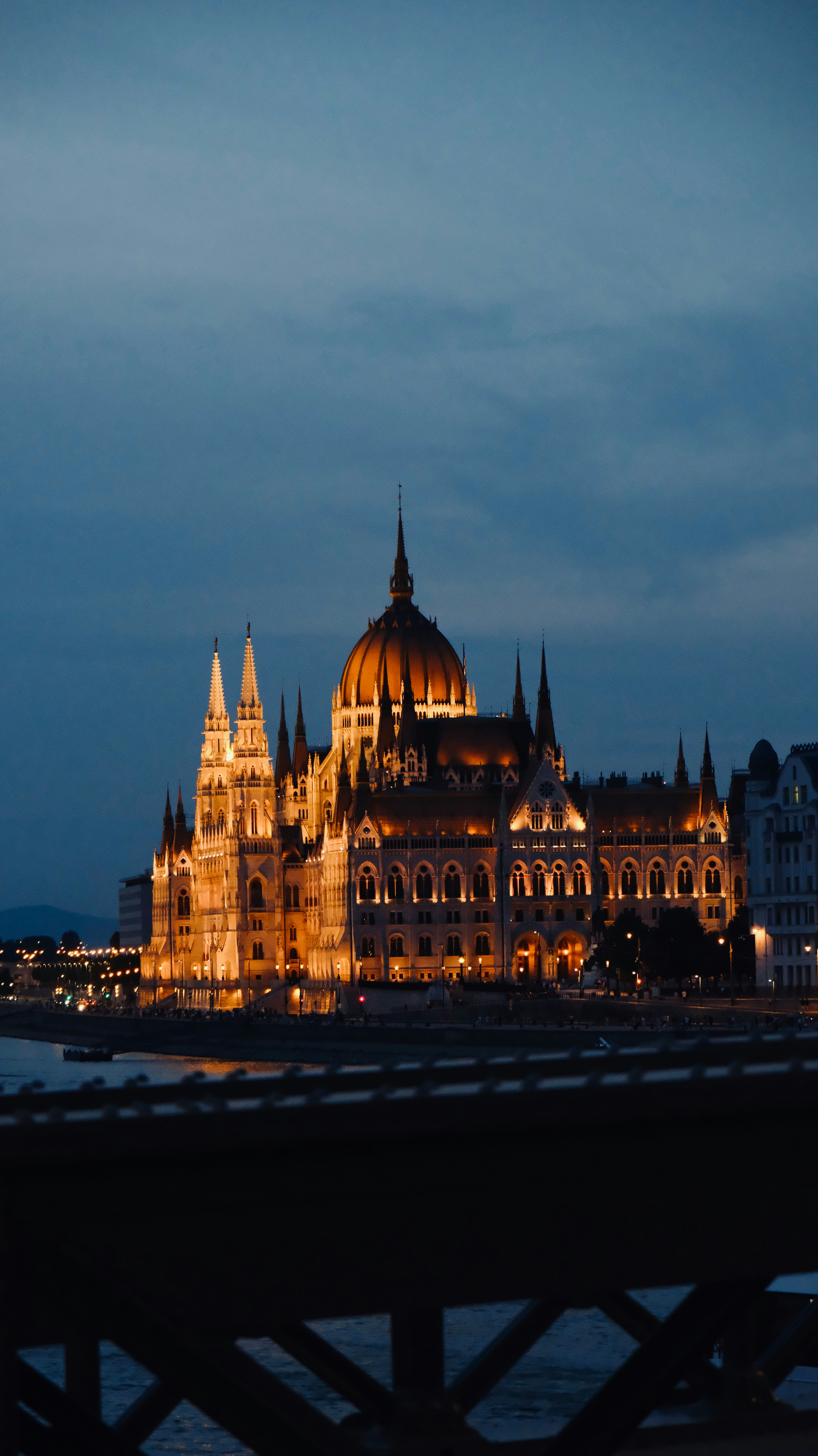 Budapest Night: Parliament Illuminated Across the Danube