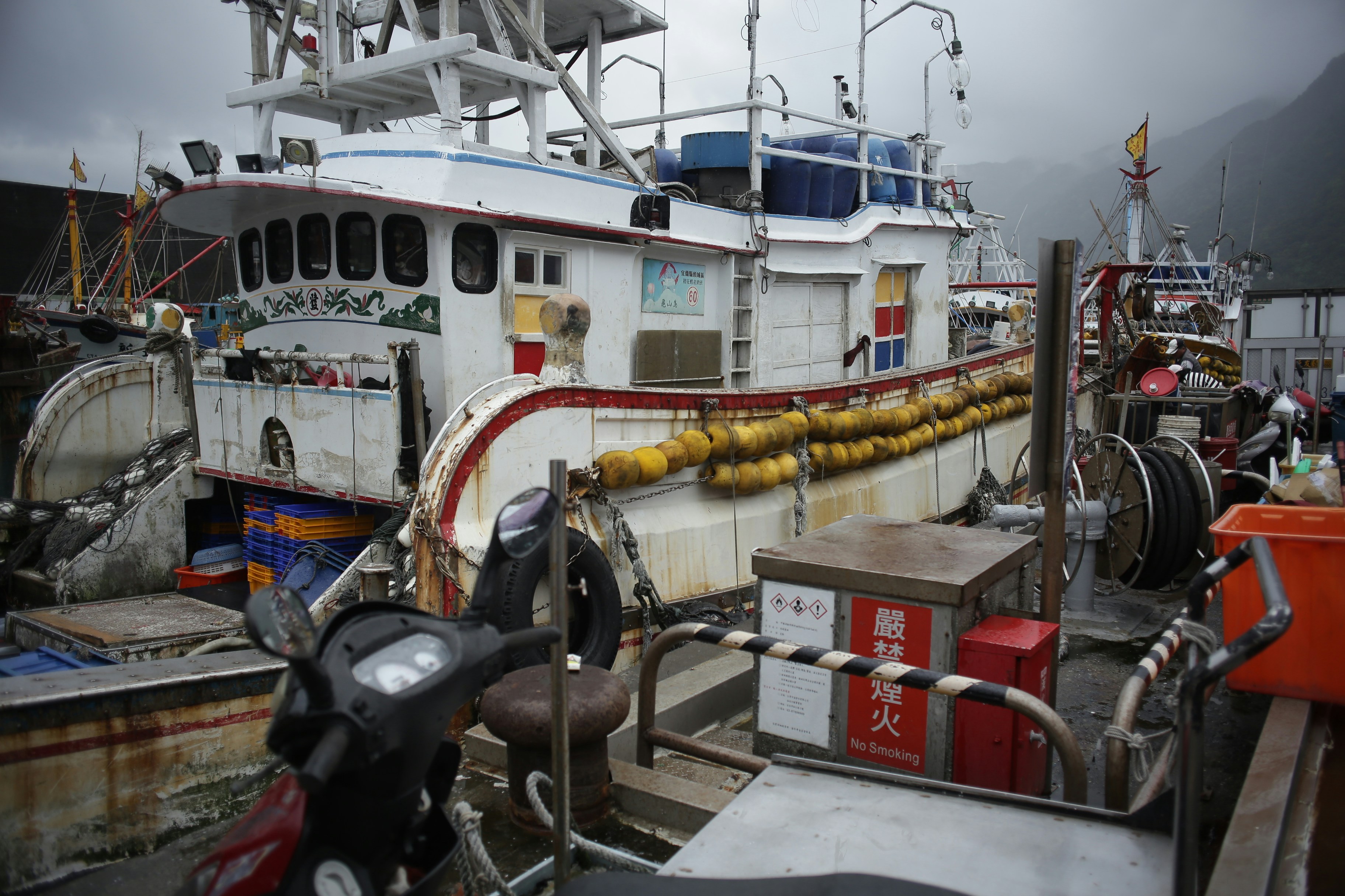 Dockside Vessel: A Weathered Fisherman's Late Afternoon