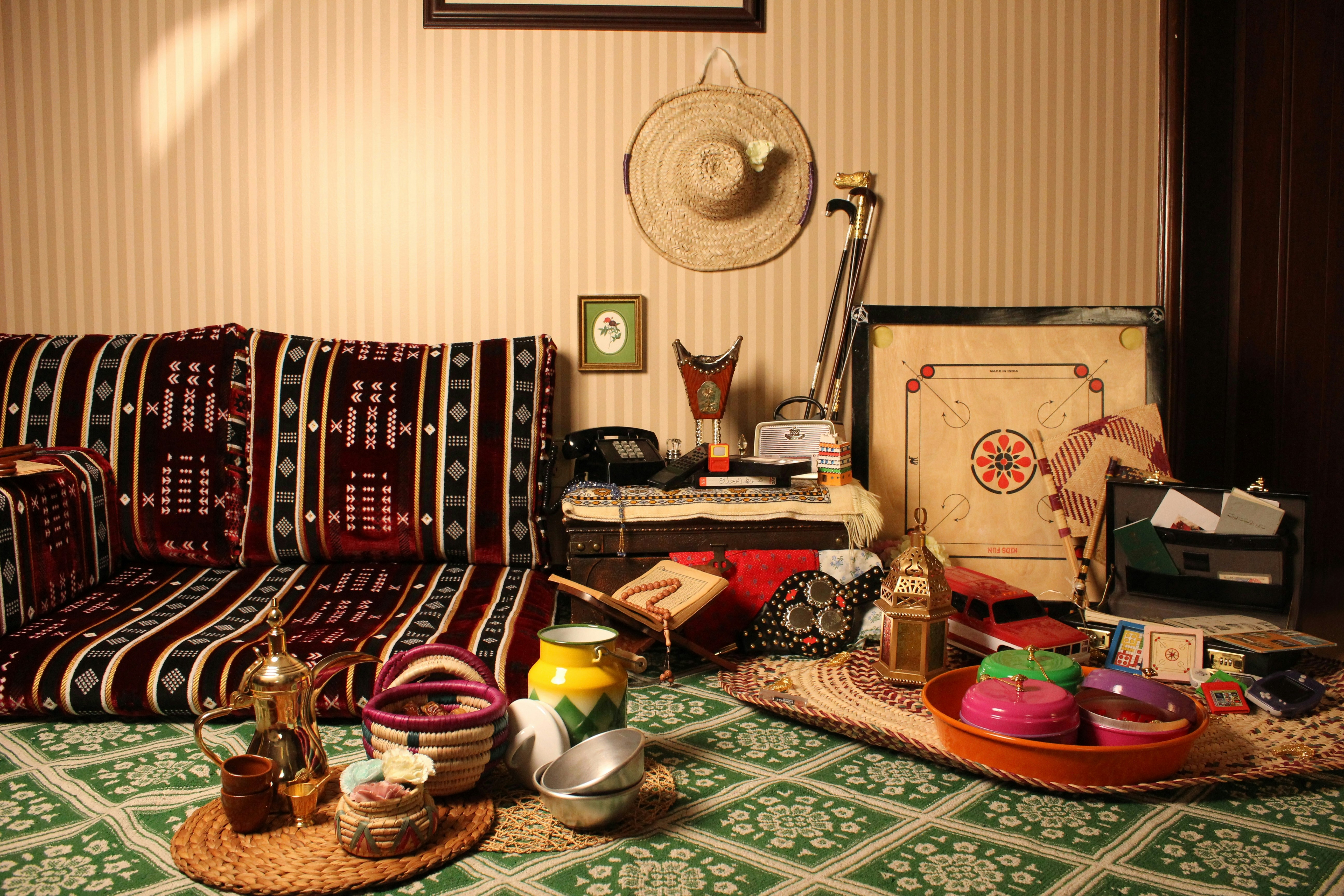 Quaint Still Life in a Moroccan-Style Lounge