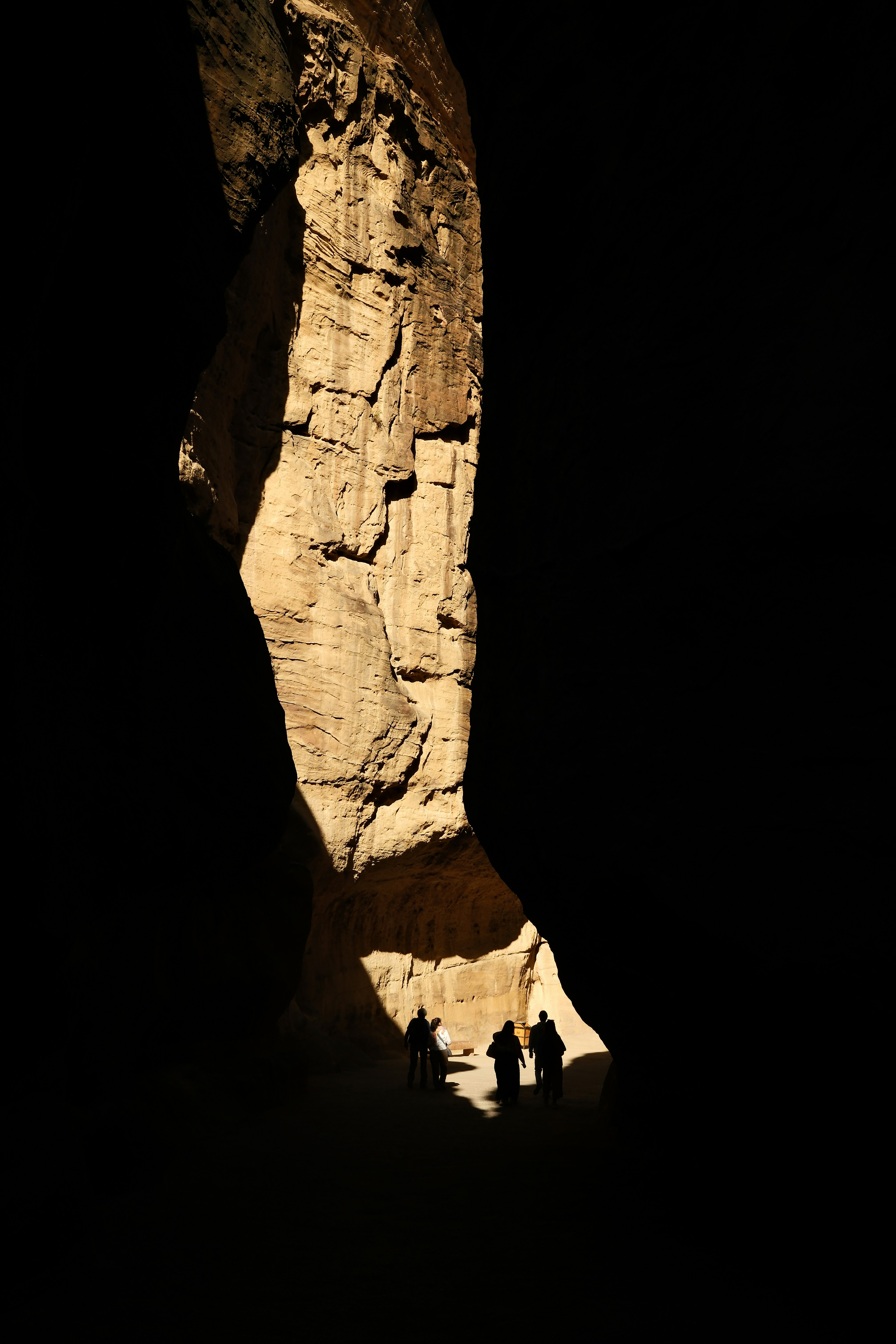 Light at the Canyon's Gate: A Small Group at the Base