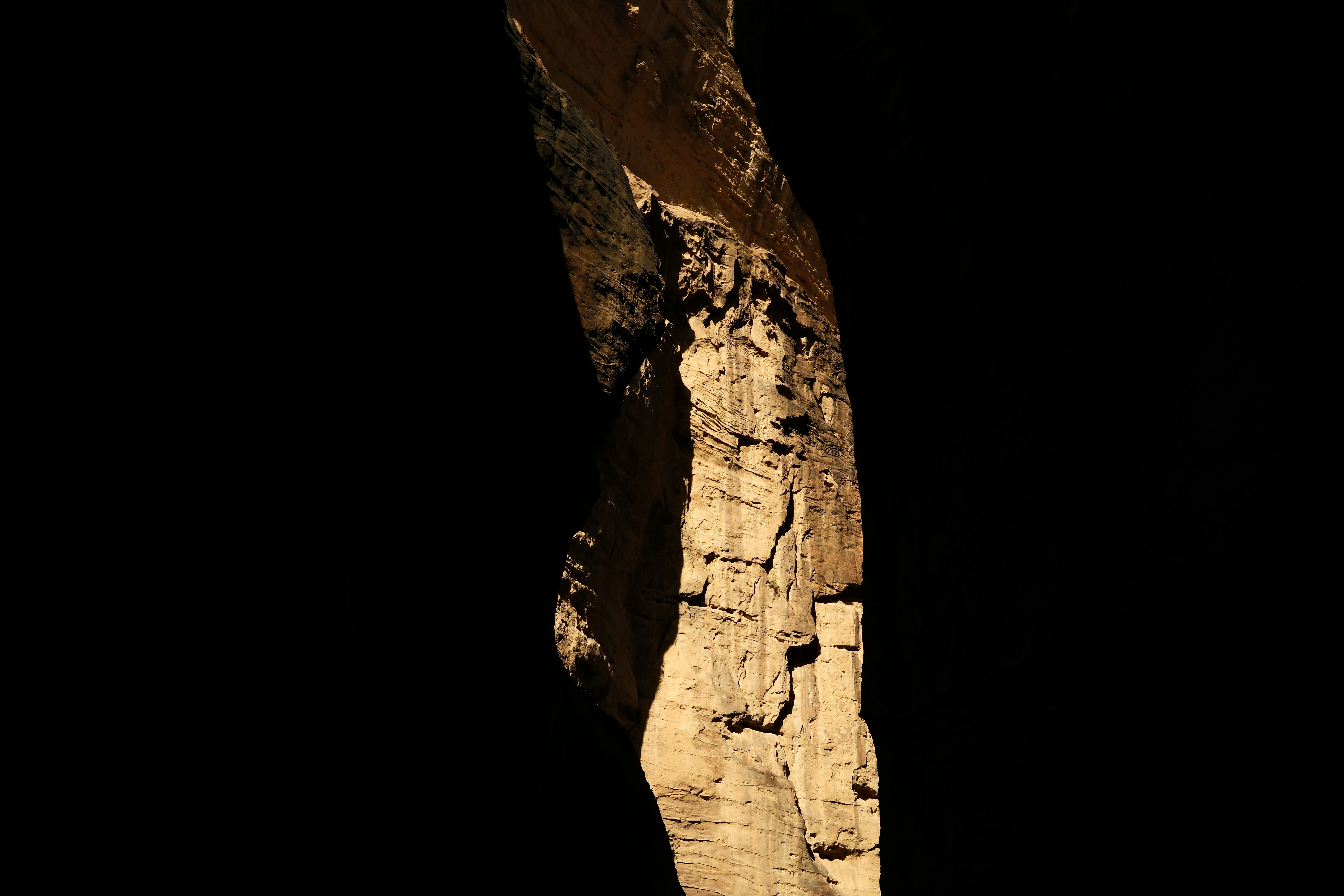 Harsh Light on a Cracked Cliff Face