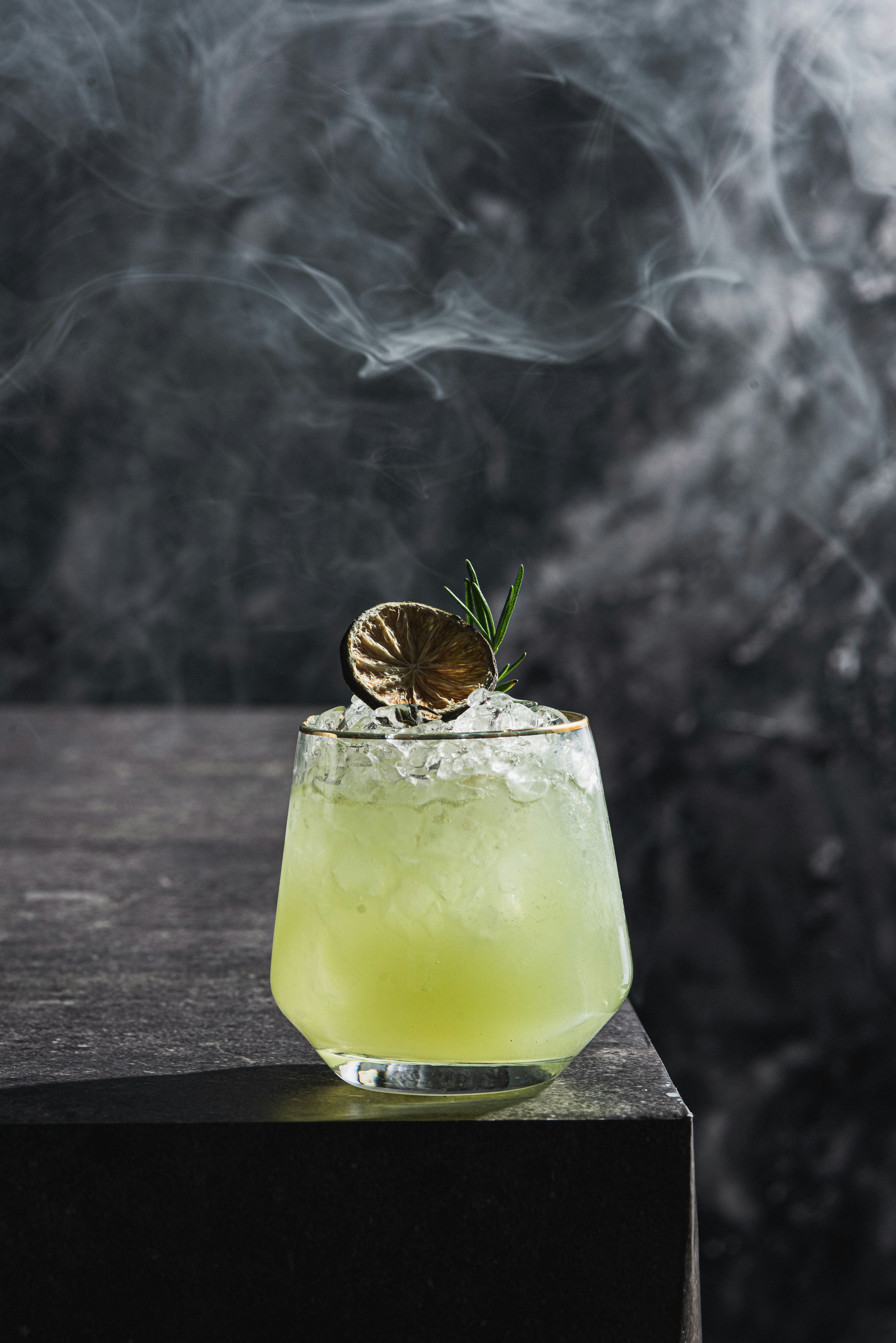 Lime Mist: A Pale Green Cocktail at Dusk