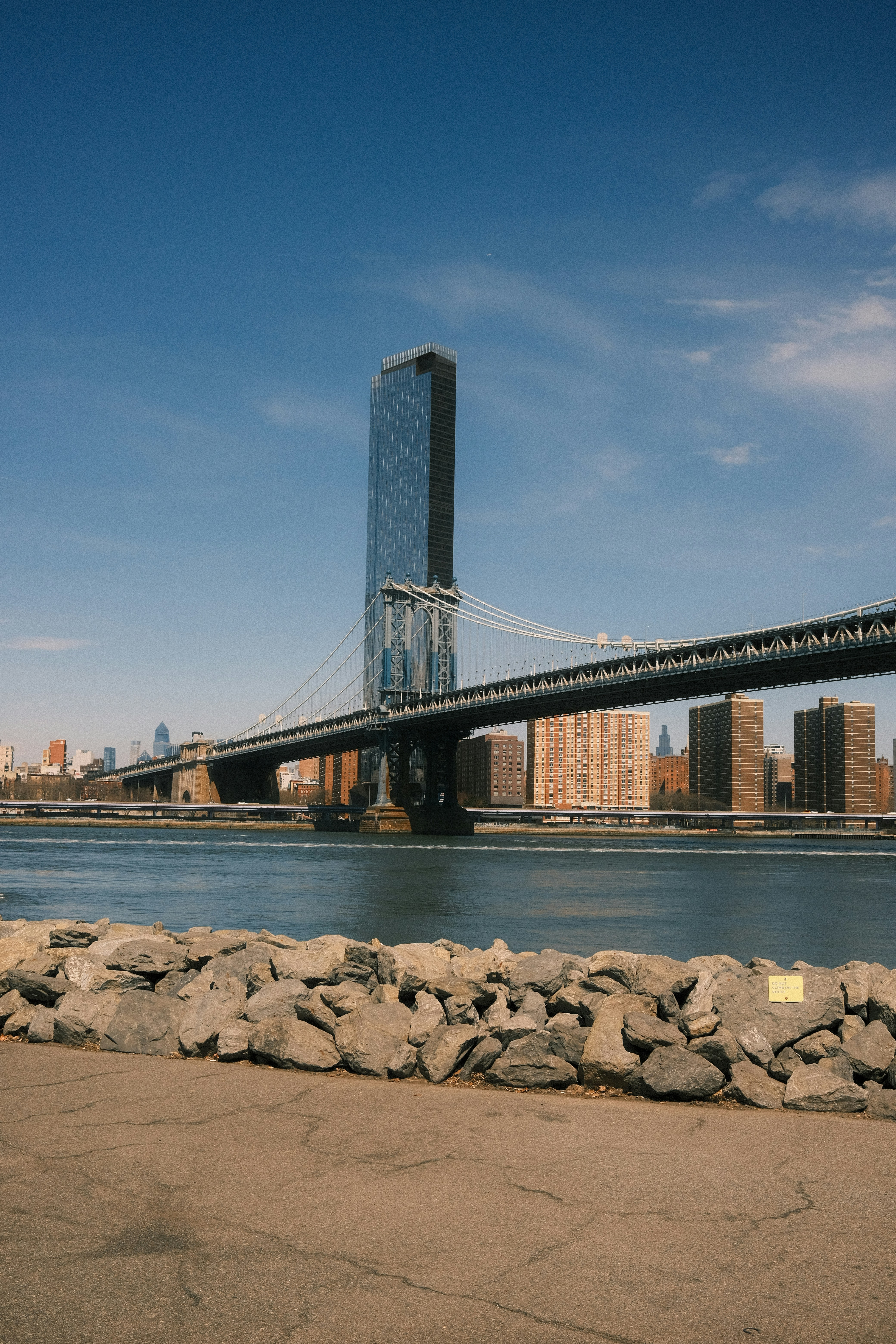 Brooklyn Bridge Panorama: Steel Lace Against a Bluesky Horizon