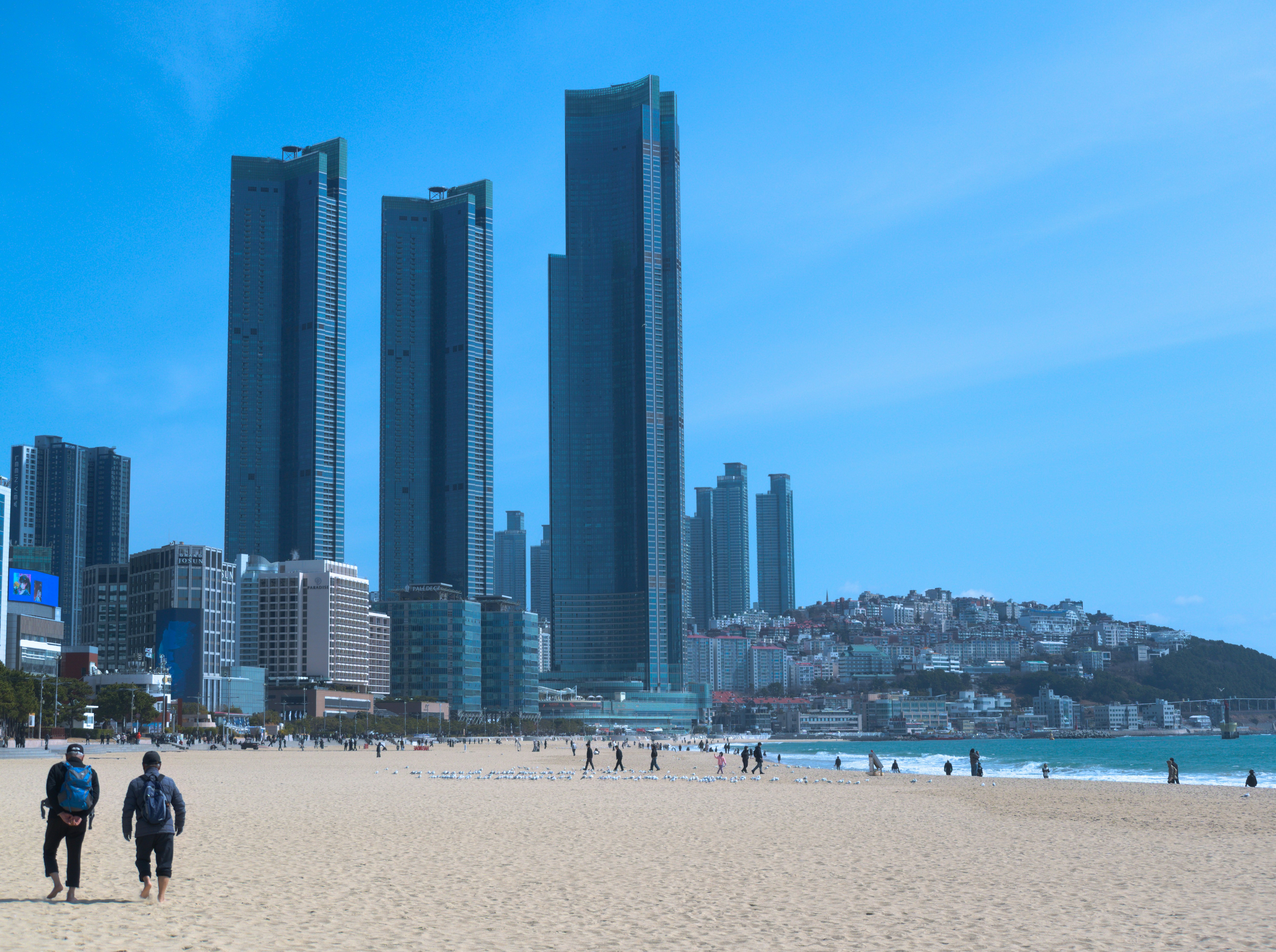 Skyscrapers Over Looking a Crowded Beach