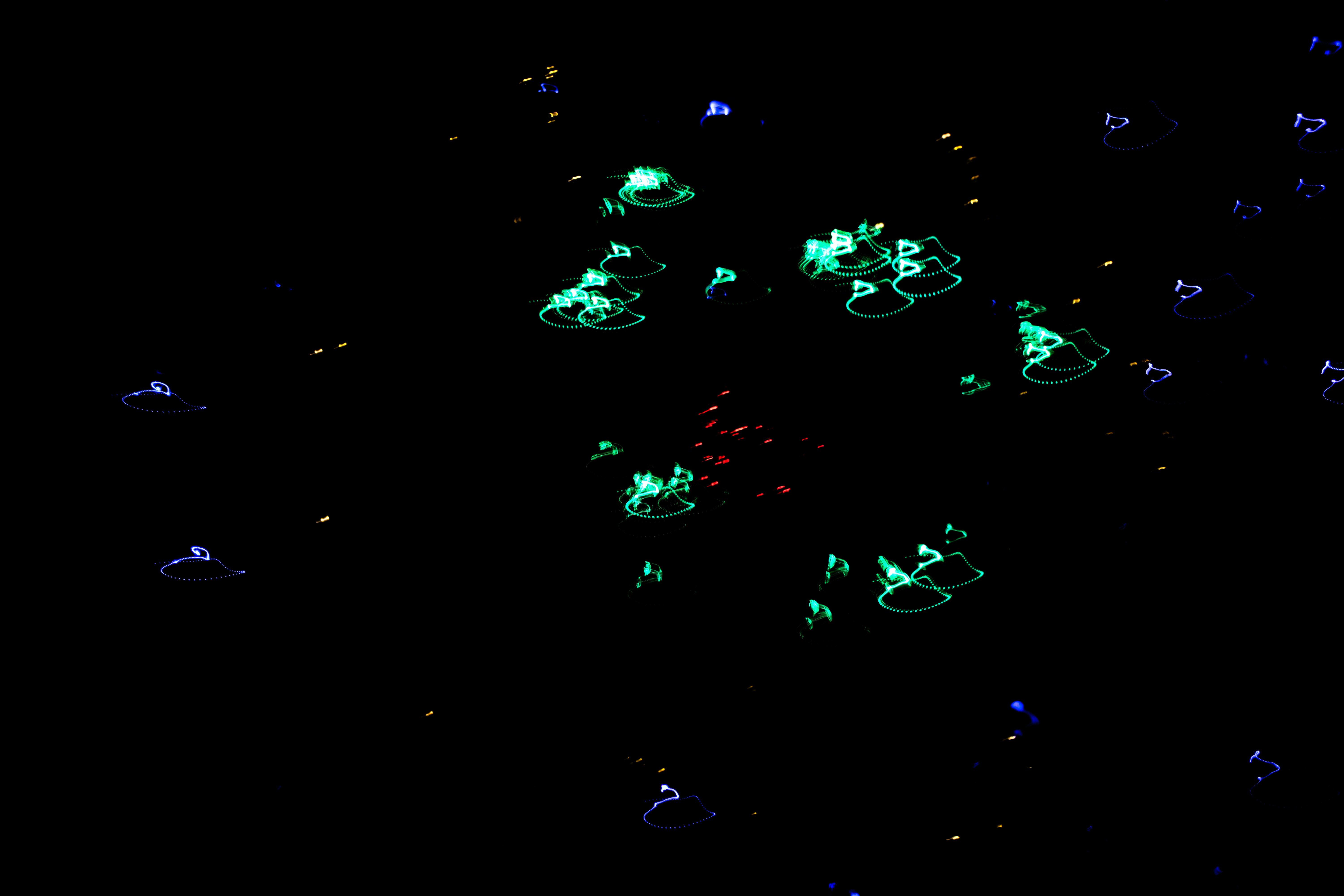 Glowing Abstract Orbs in a Dark Night
