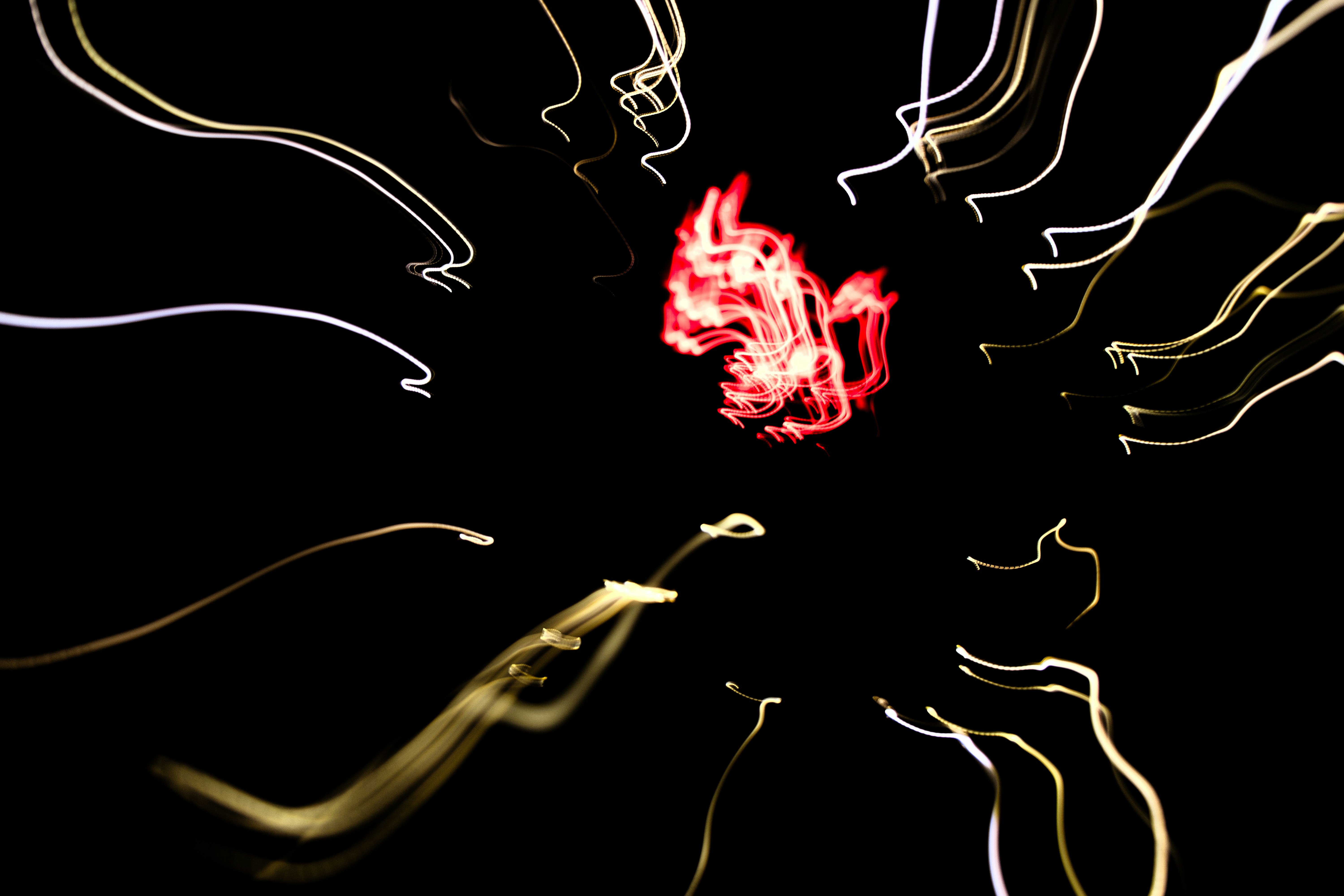 Neon Constellation: A Frenzy of Night-Light Streaks